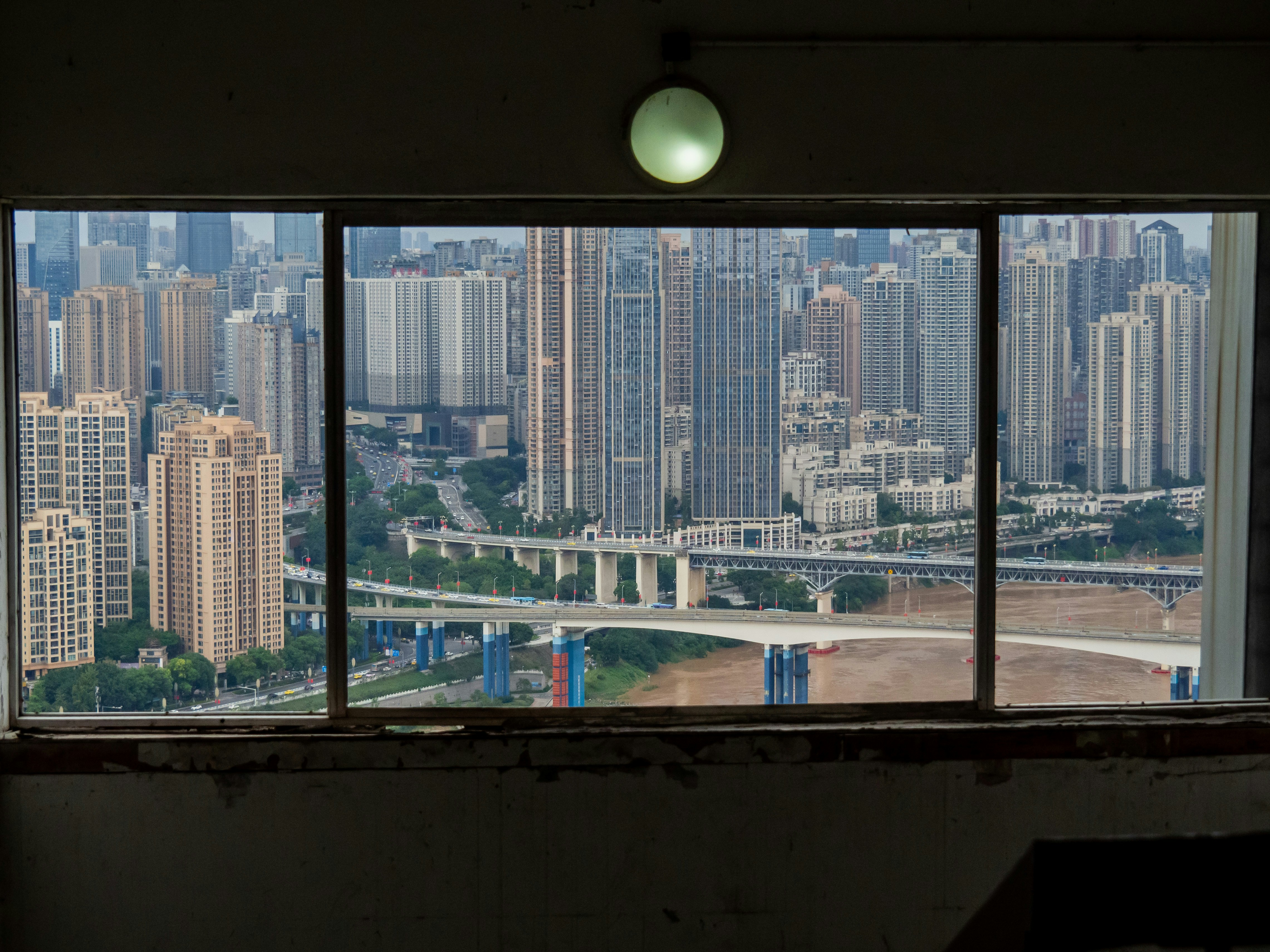 Urban Symphony: A Glimpse Through Glass