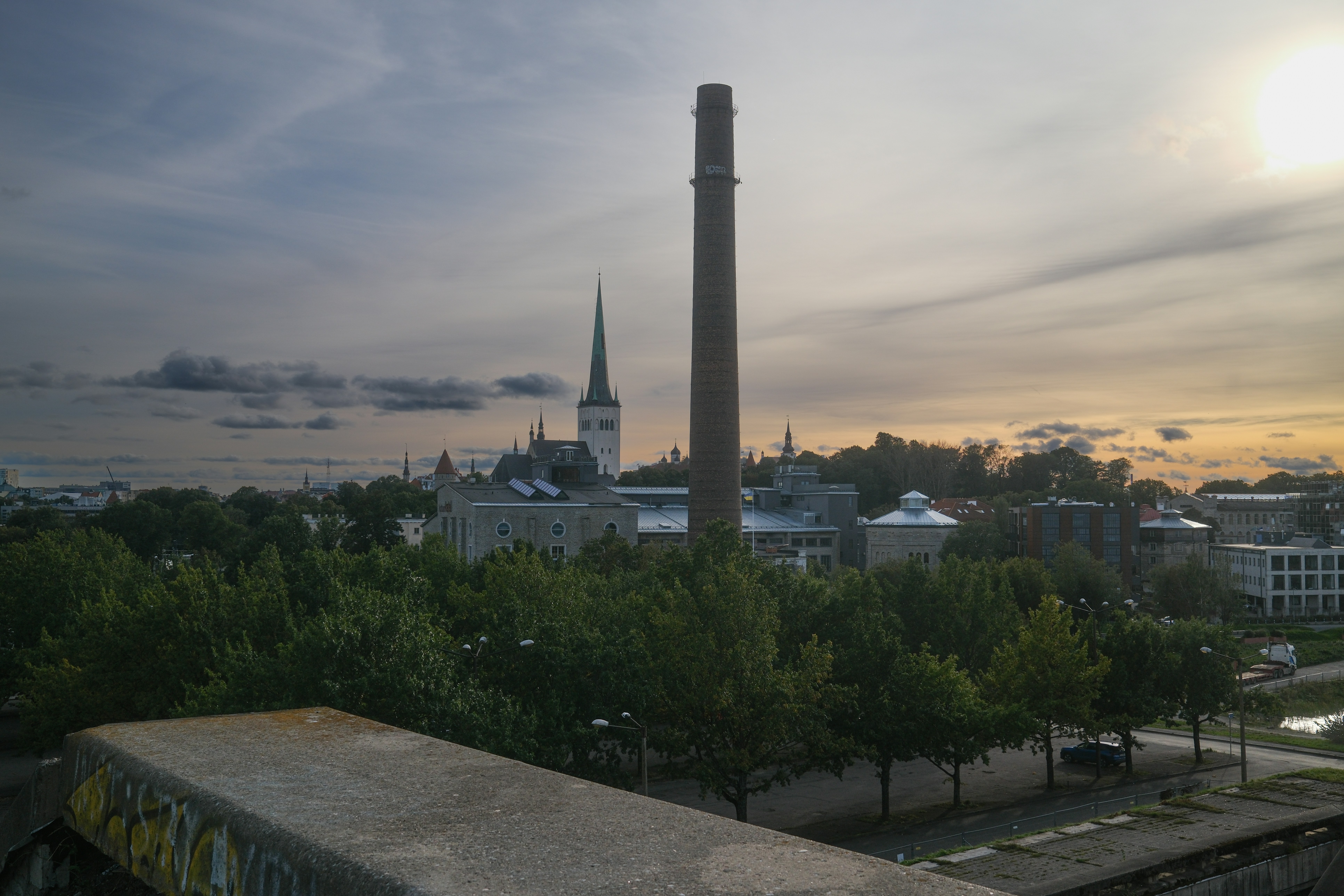Industrial Echoes Against a Twilight Canvas