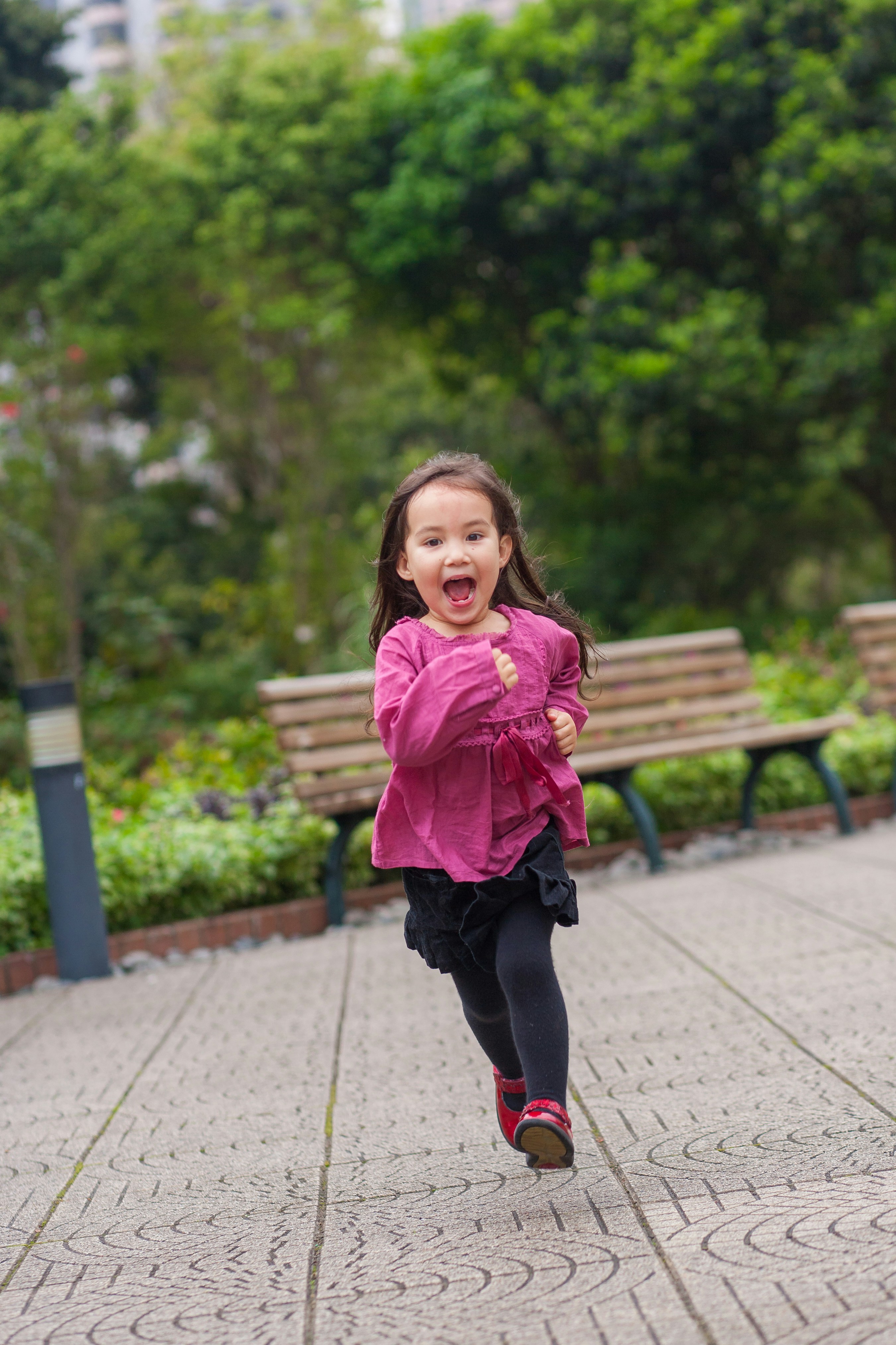 Joyful Dash Through the Greenery