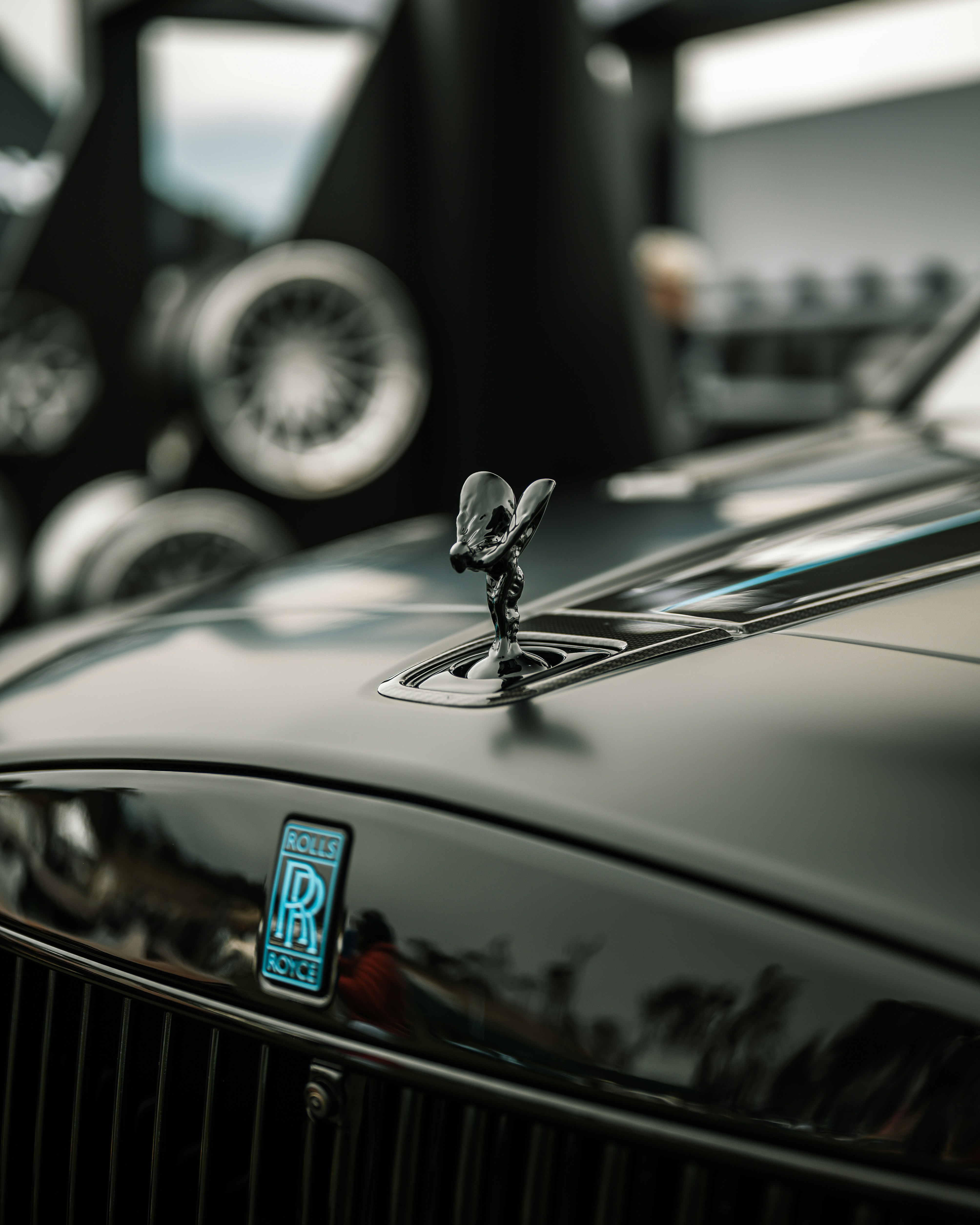 Chrome Spirit of Ecstasy Anchors the Rolls-Royce Hood