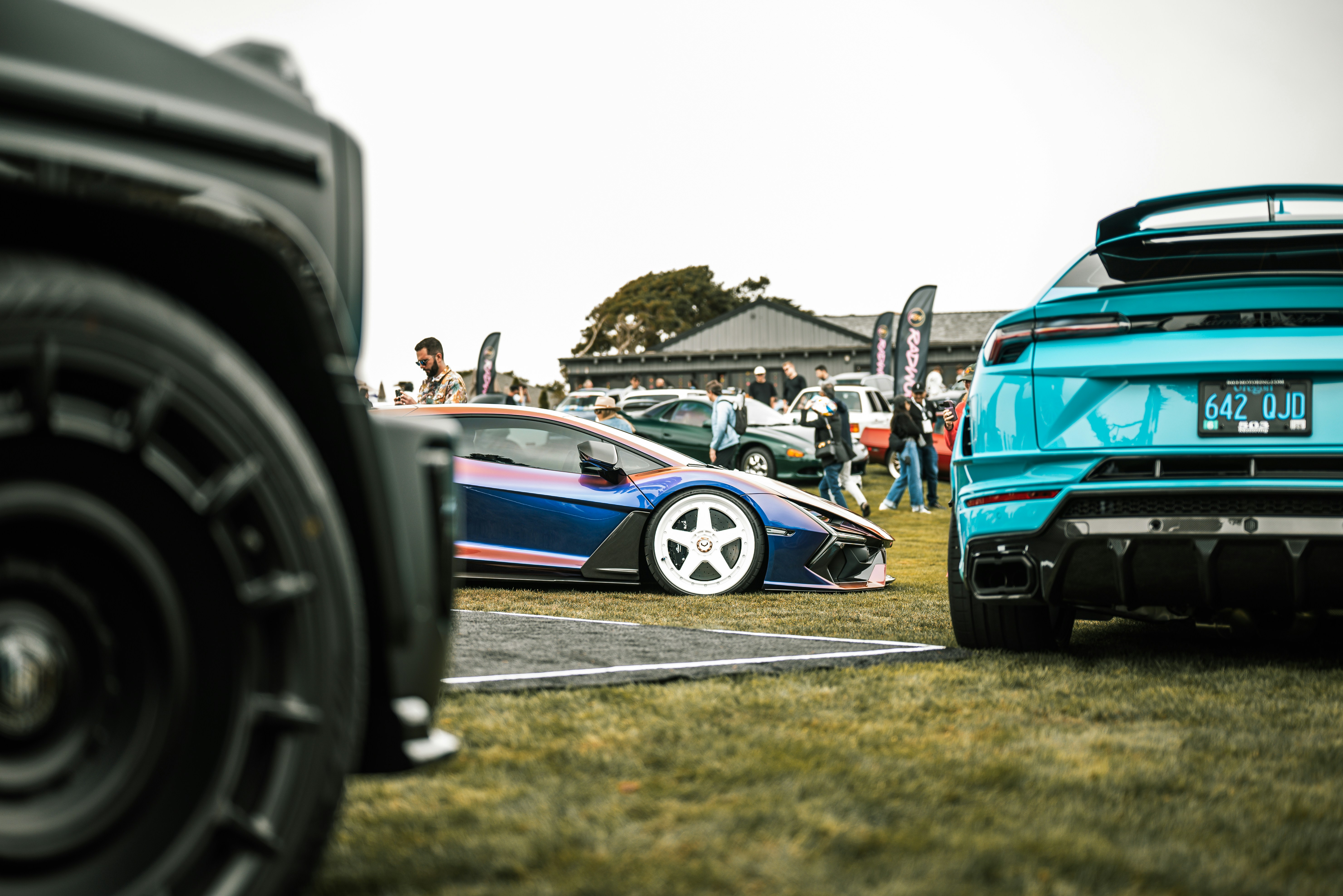 Purple Velocity: A Low-Slung Show Car Stands Out at a Weekend Car Show