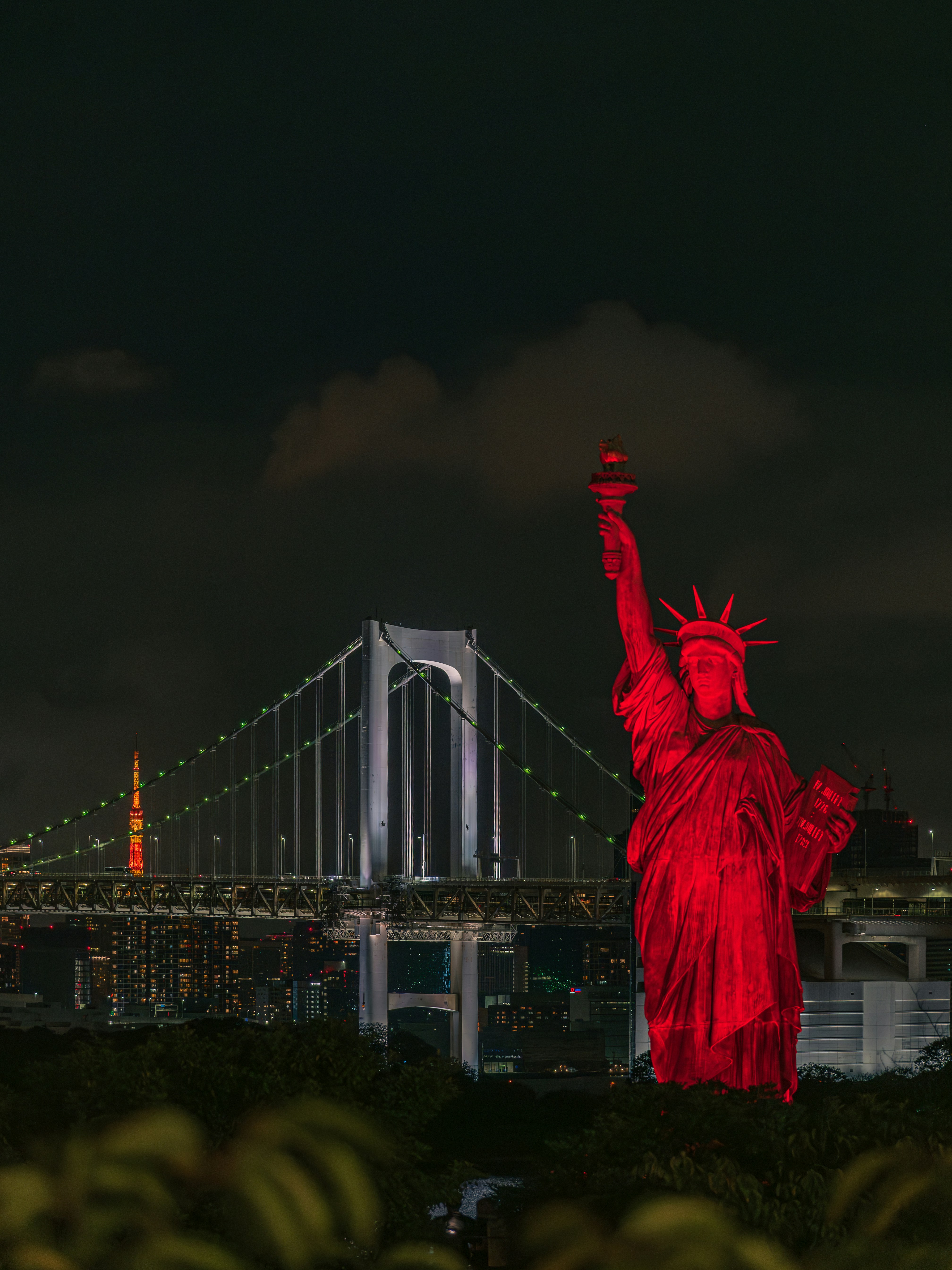 Illuminated Icon: A Nighttime Tribute