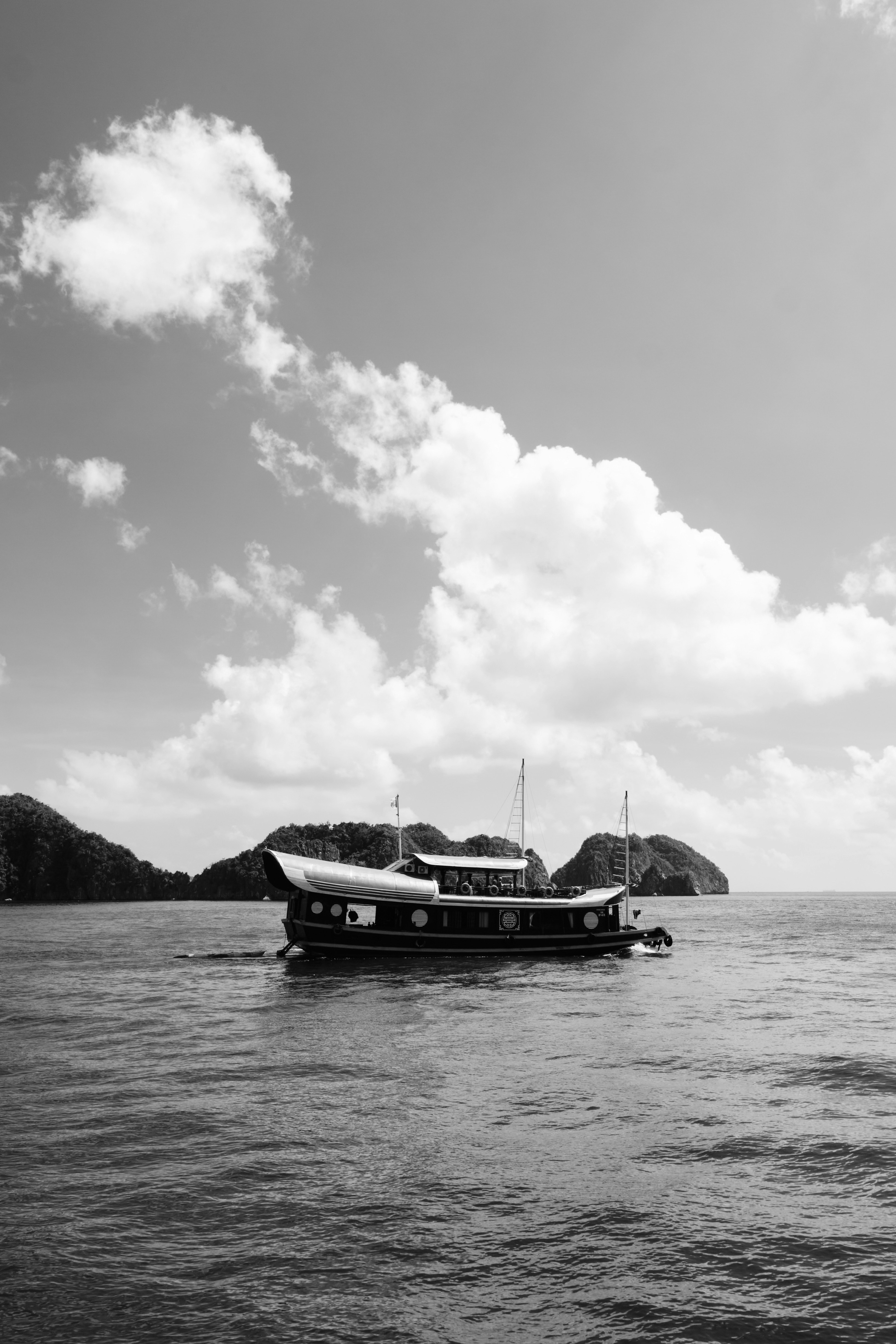 Nautical Serenity Amidst Island Shadows