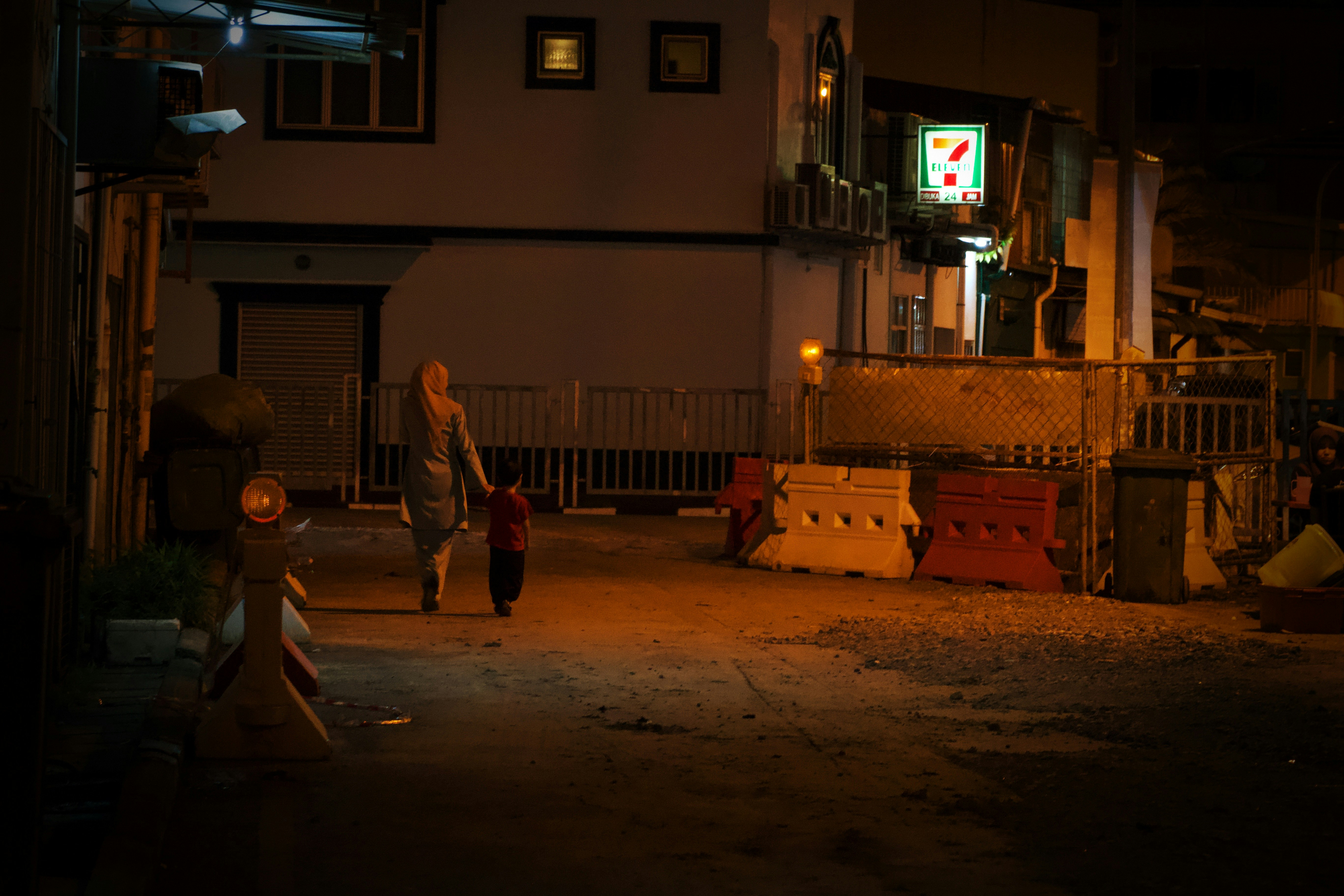 Evening Stroll in the City Shadows