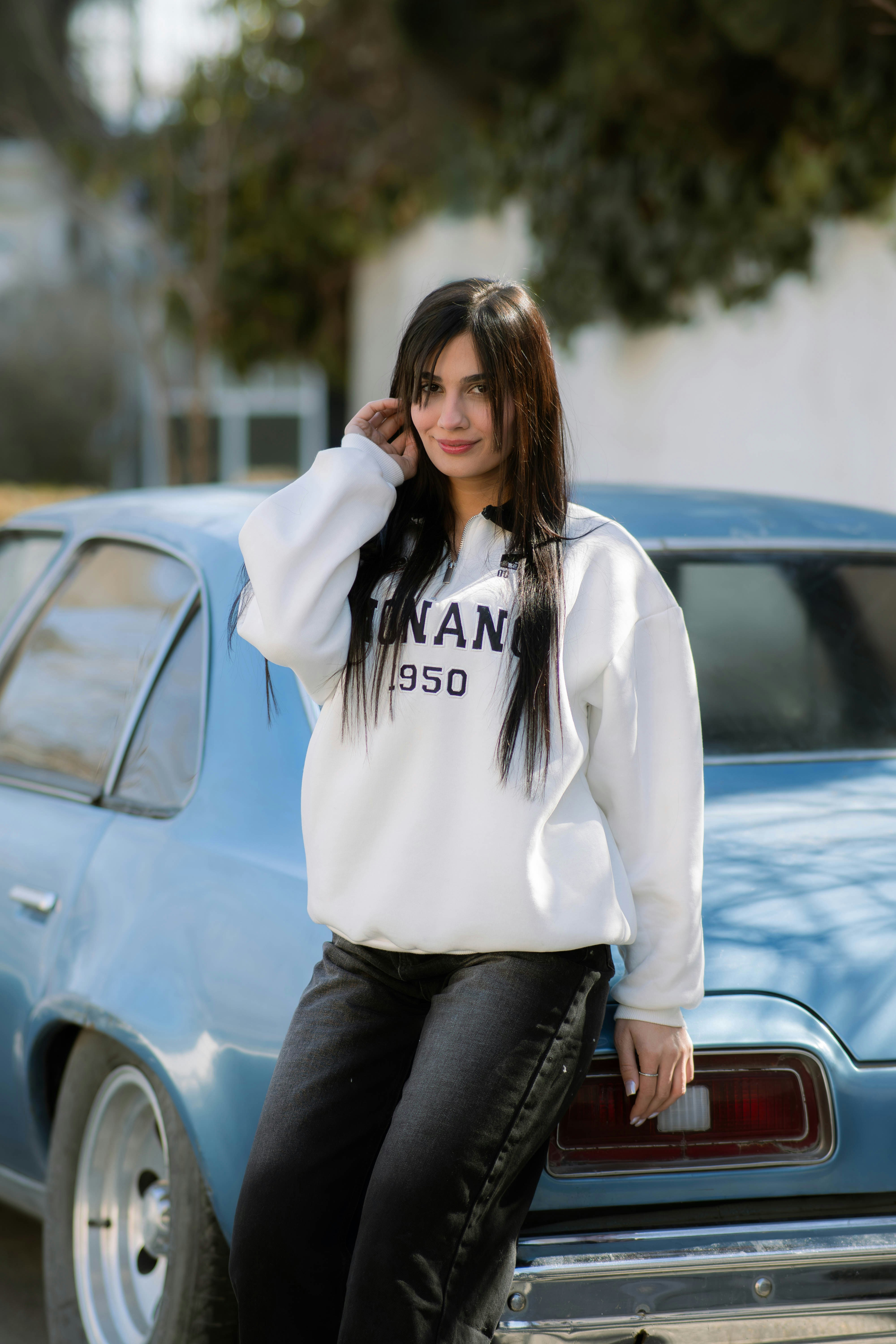 Casual Elegance Against a Vintage Backdrop