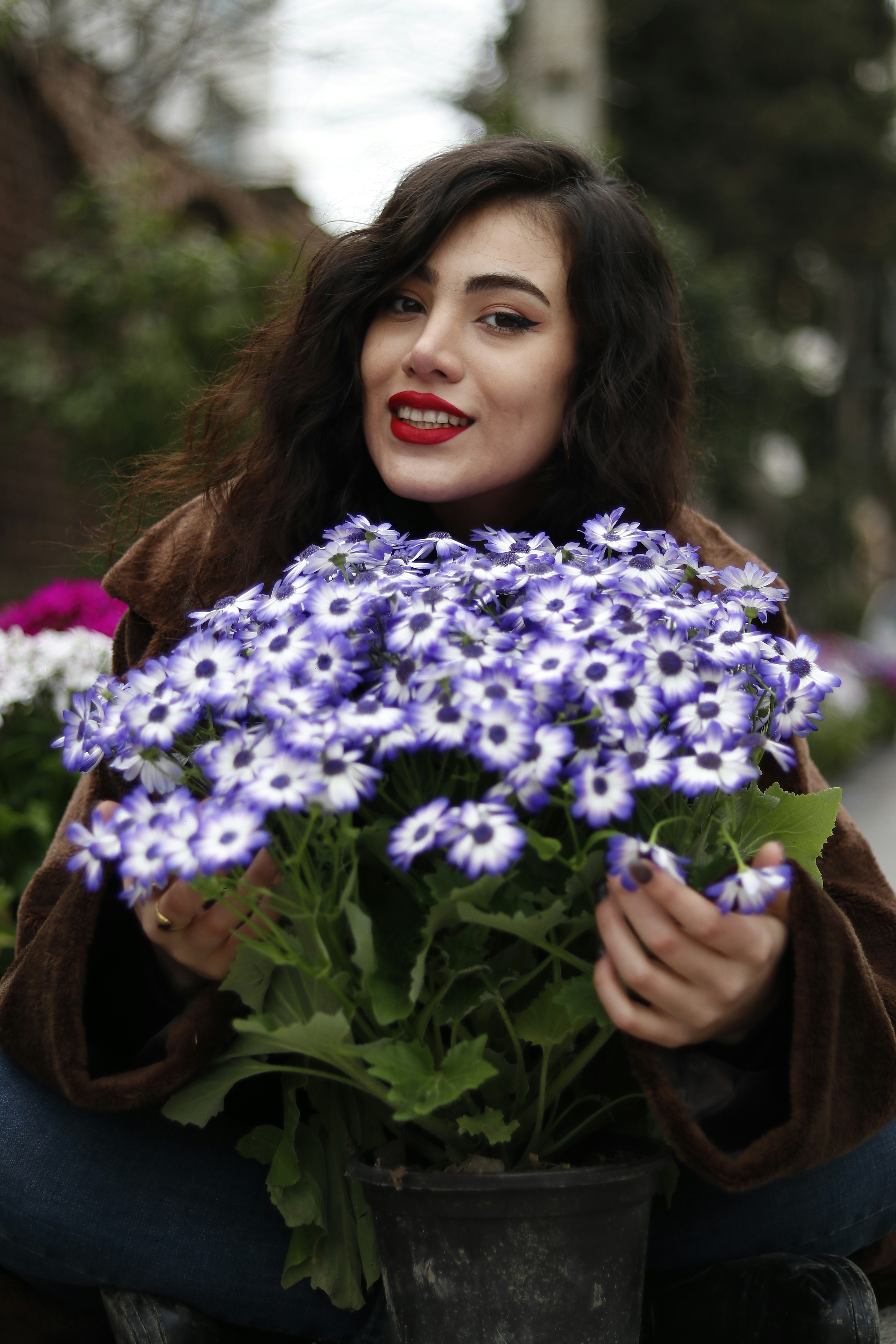 Floral Embrace: A Moment of Joy