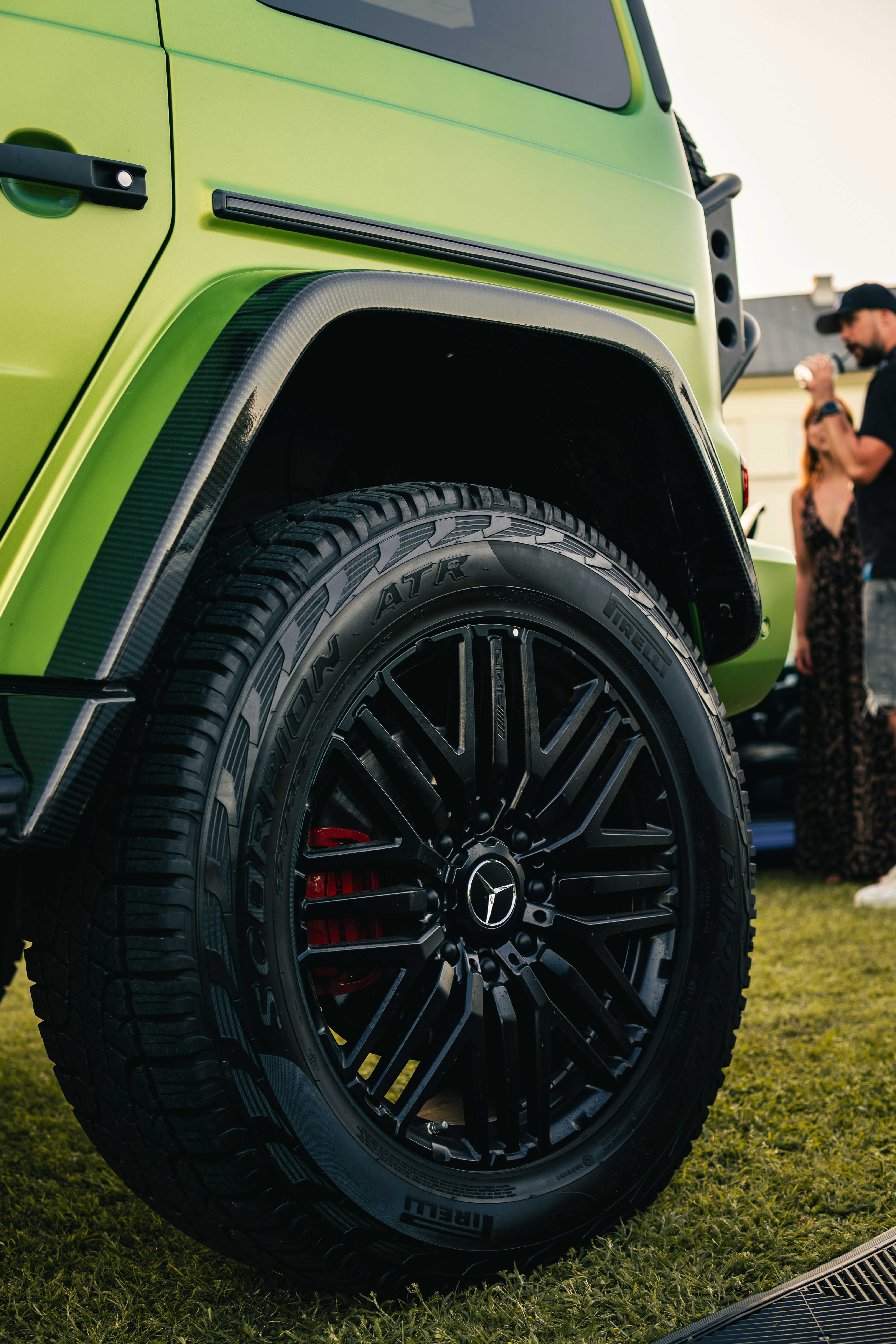 Lime-Green G-Class Wheel: A Close-Up on Grip and Gloss