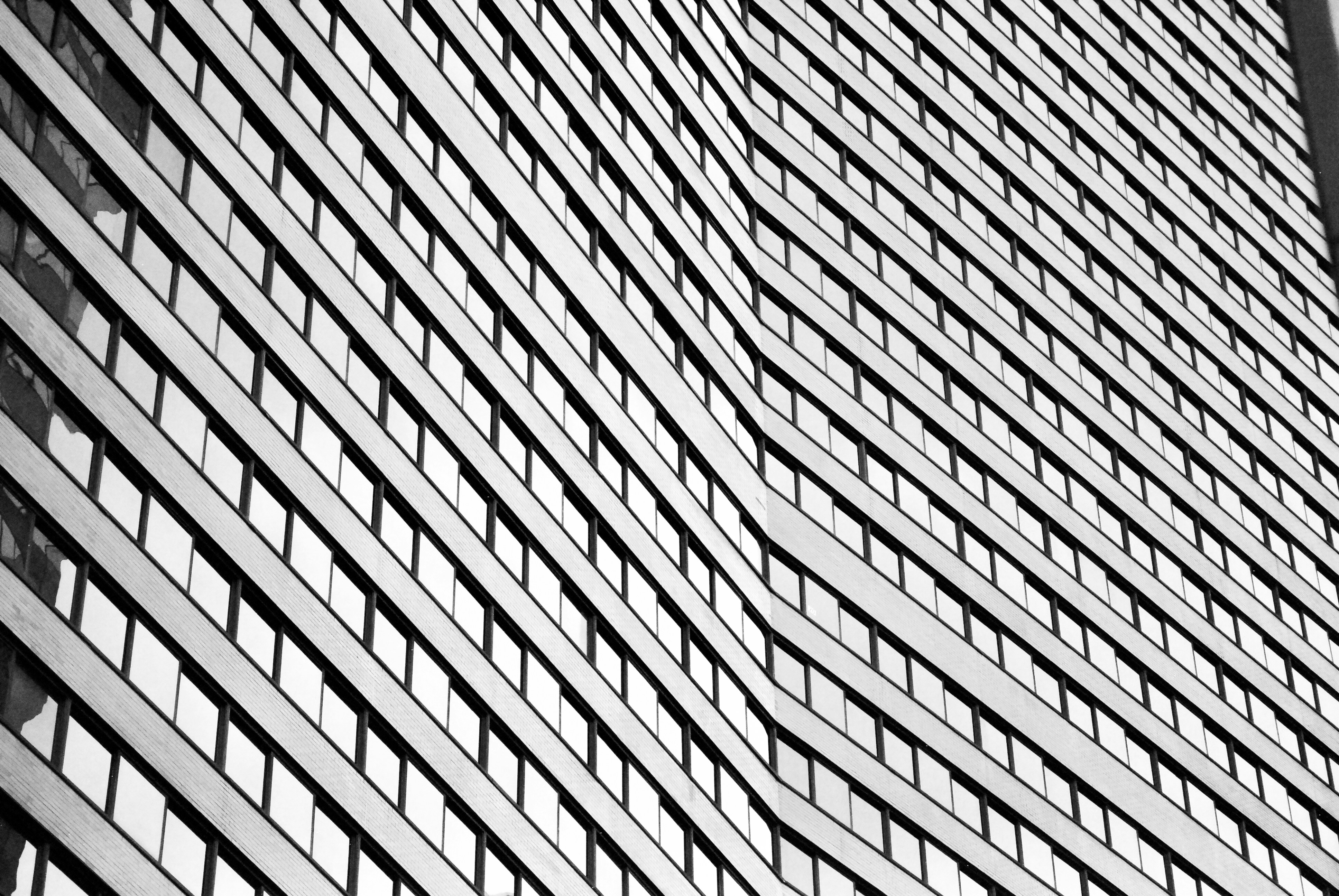 Modern skyscraper facade with repeating windows