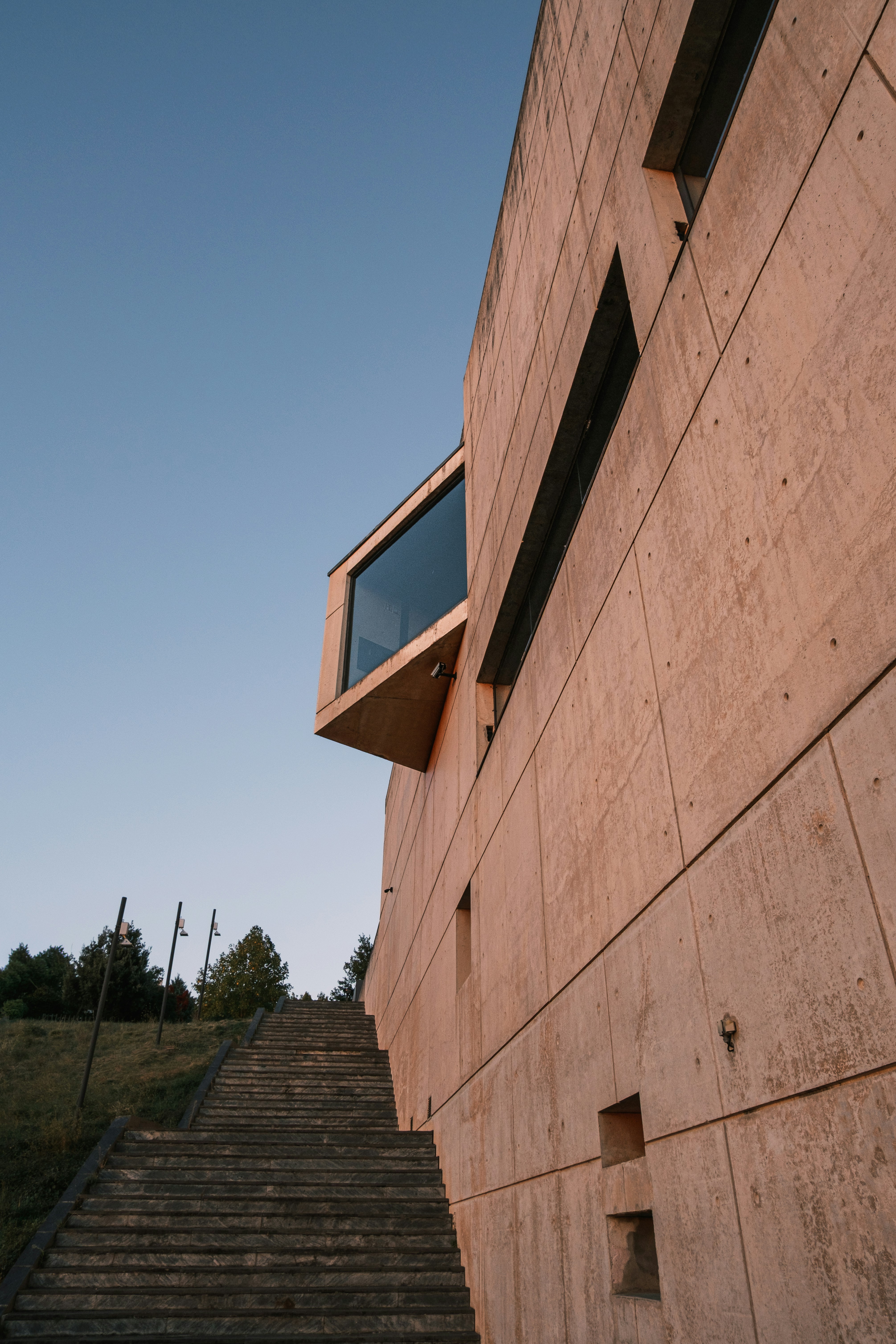 Oteiza Museum in Navarra, Spain | Modern building with concrete facade and cantilevered window