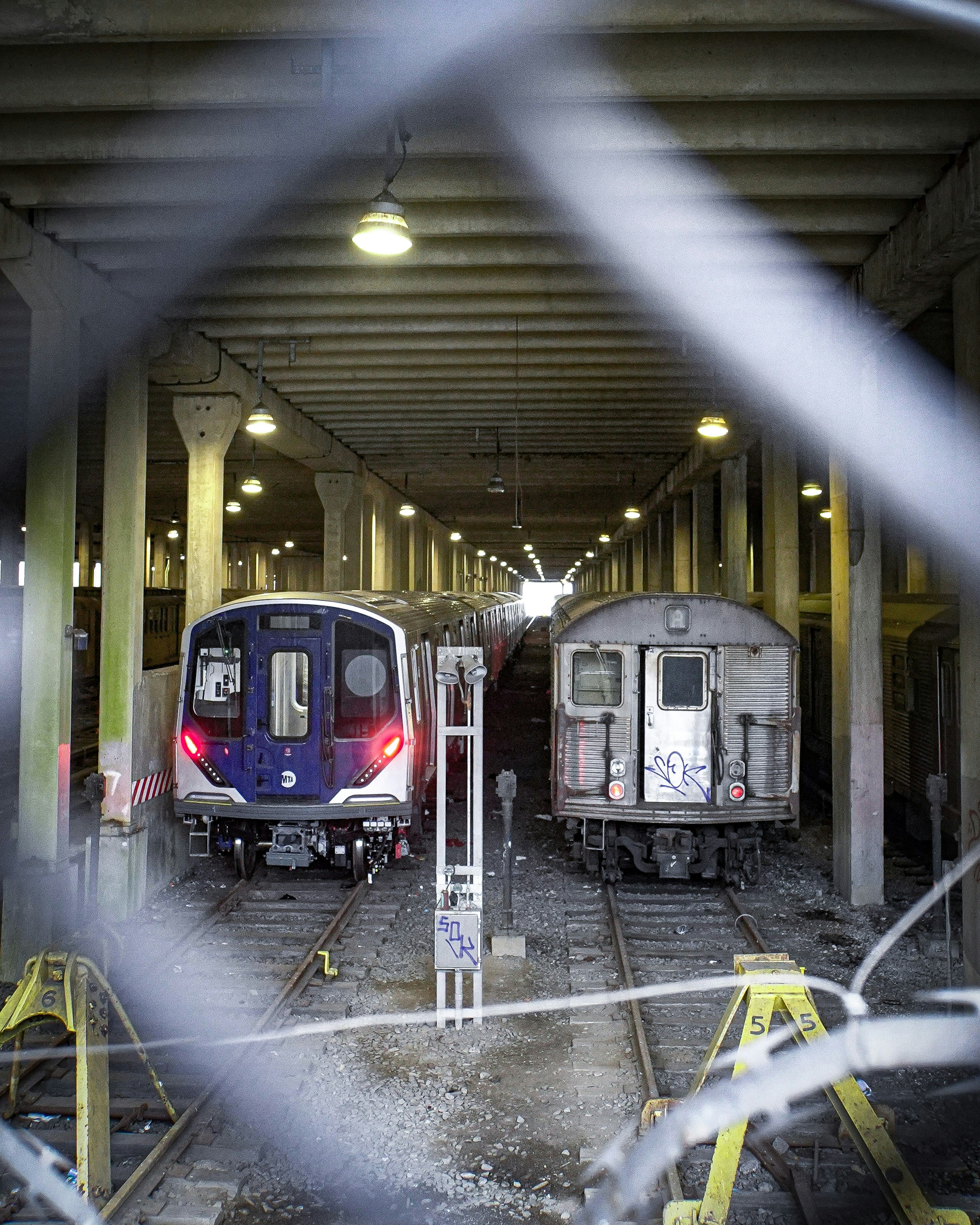 Retired & Taking Control - SMNYCMan | Two trains parked side-by-side in a station.