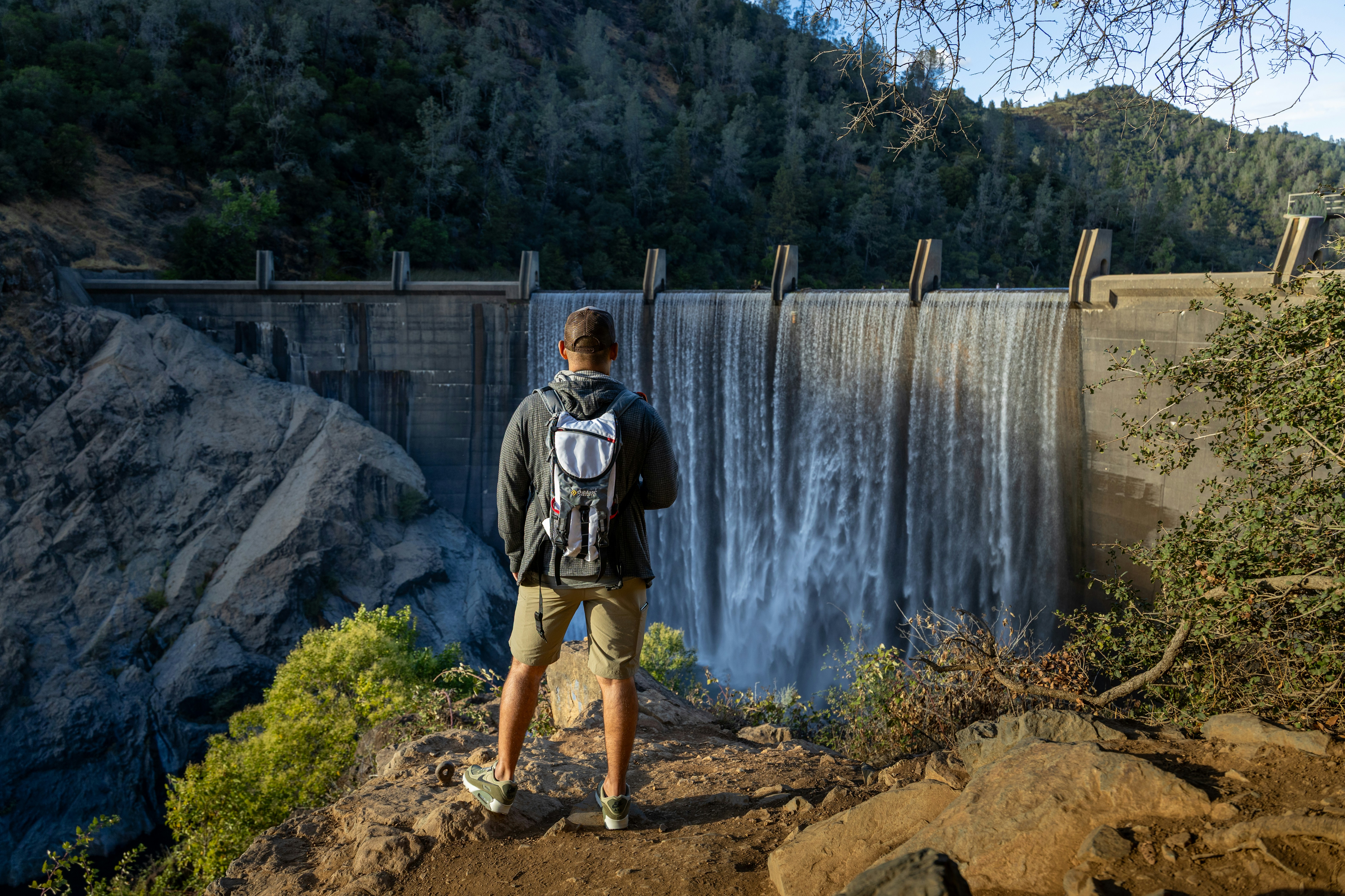 Nature's Cascade: A Moment of Reflection at the Dam