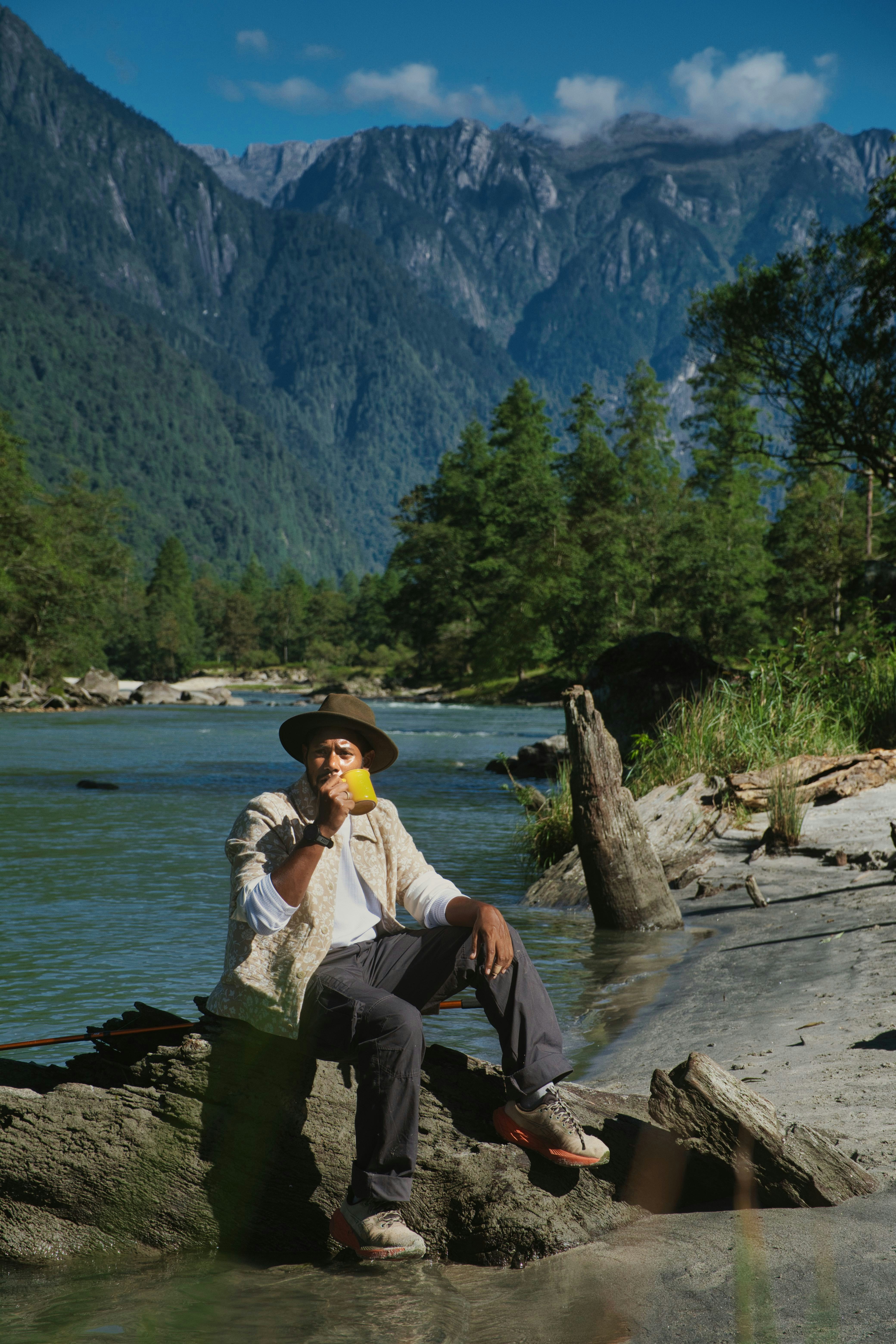 Mango Break on an Alpine Riverbank