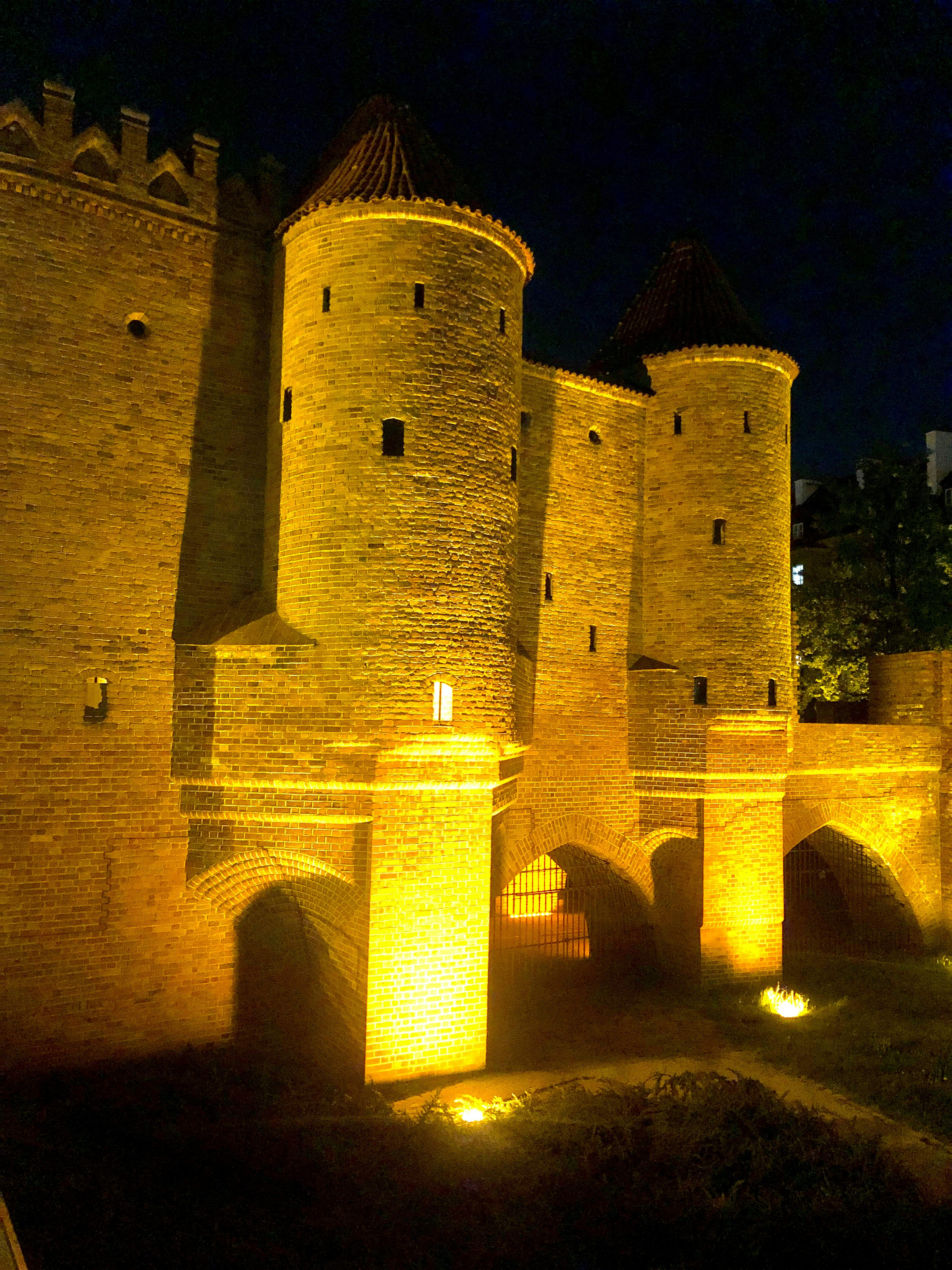 Night scenes. May 22 | Ancient stone castle walls illuminated at night