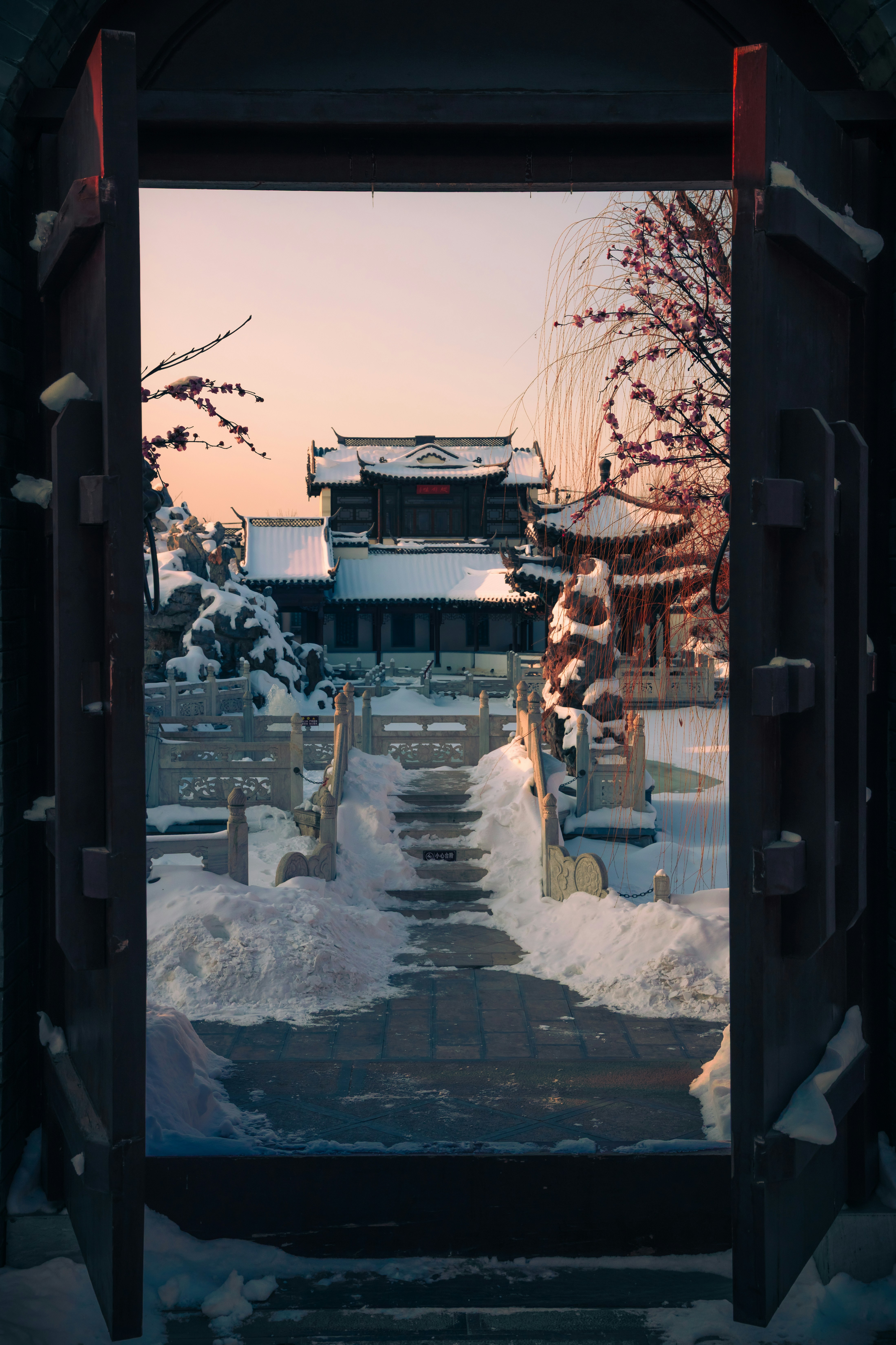Gateway to Tranquility: A Winter's Embrace