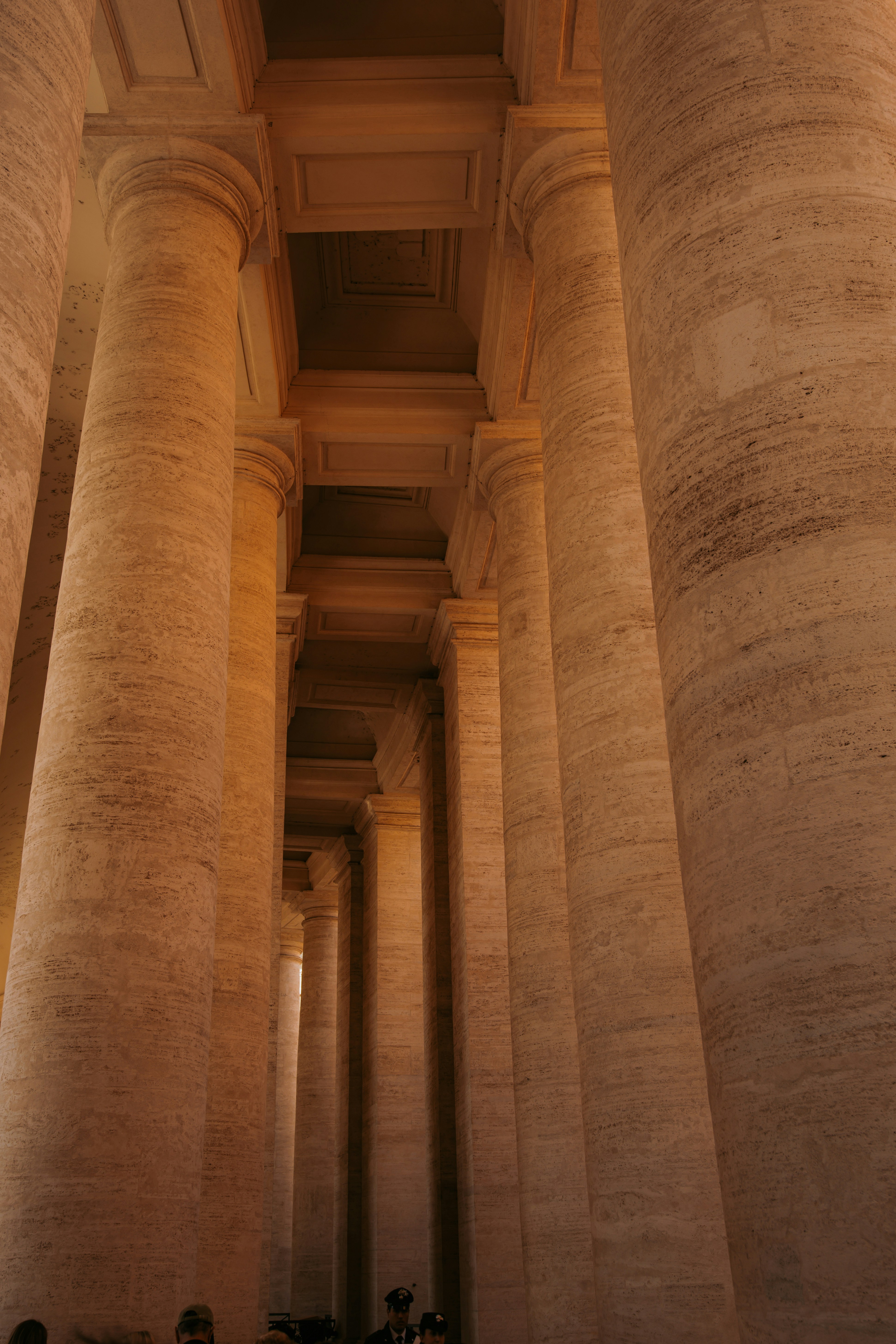 The pillars of hope | Tall marble columns receding into the distance