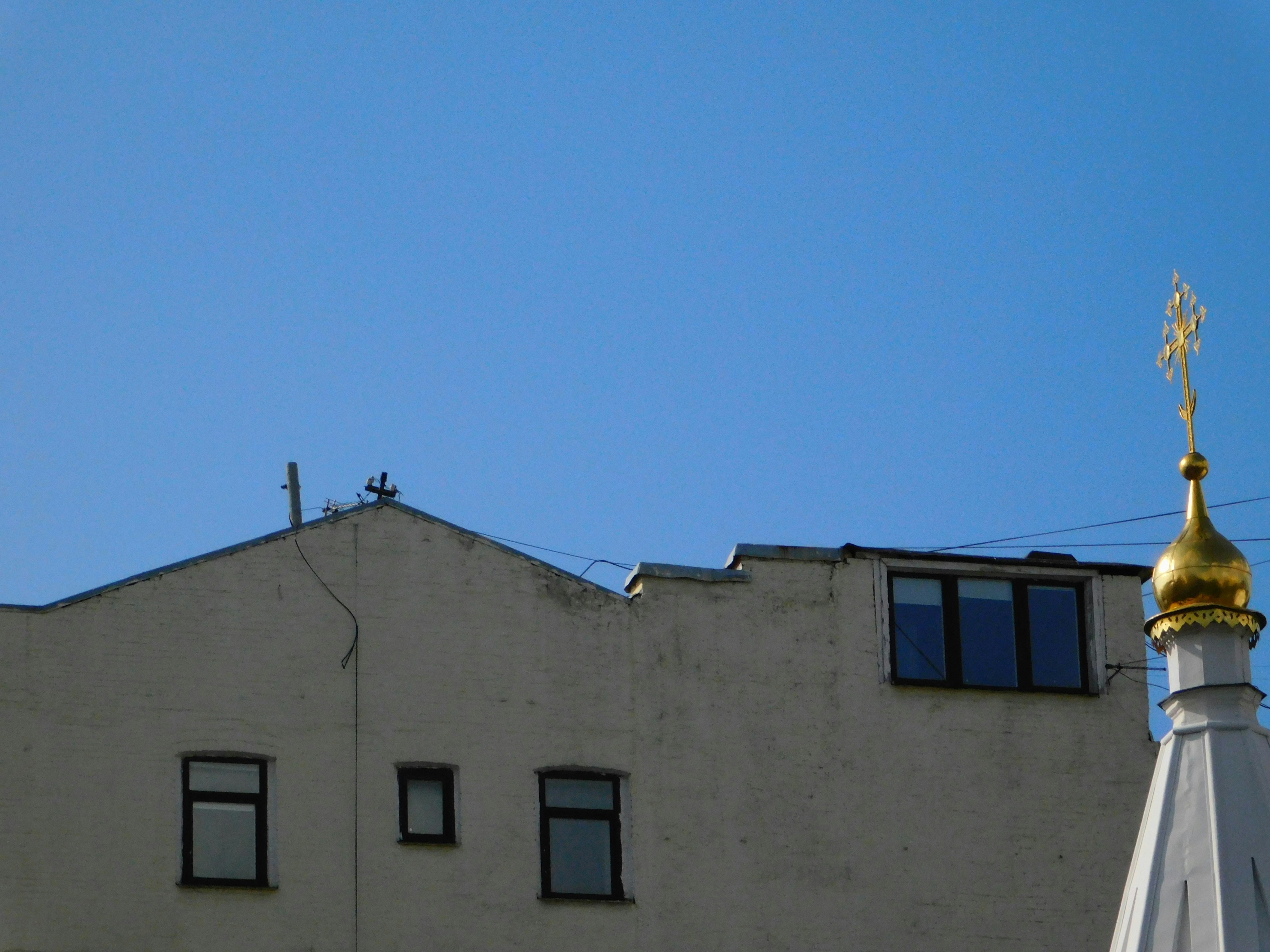 Urban Serenity Under a Clear Sky