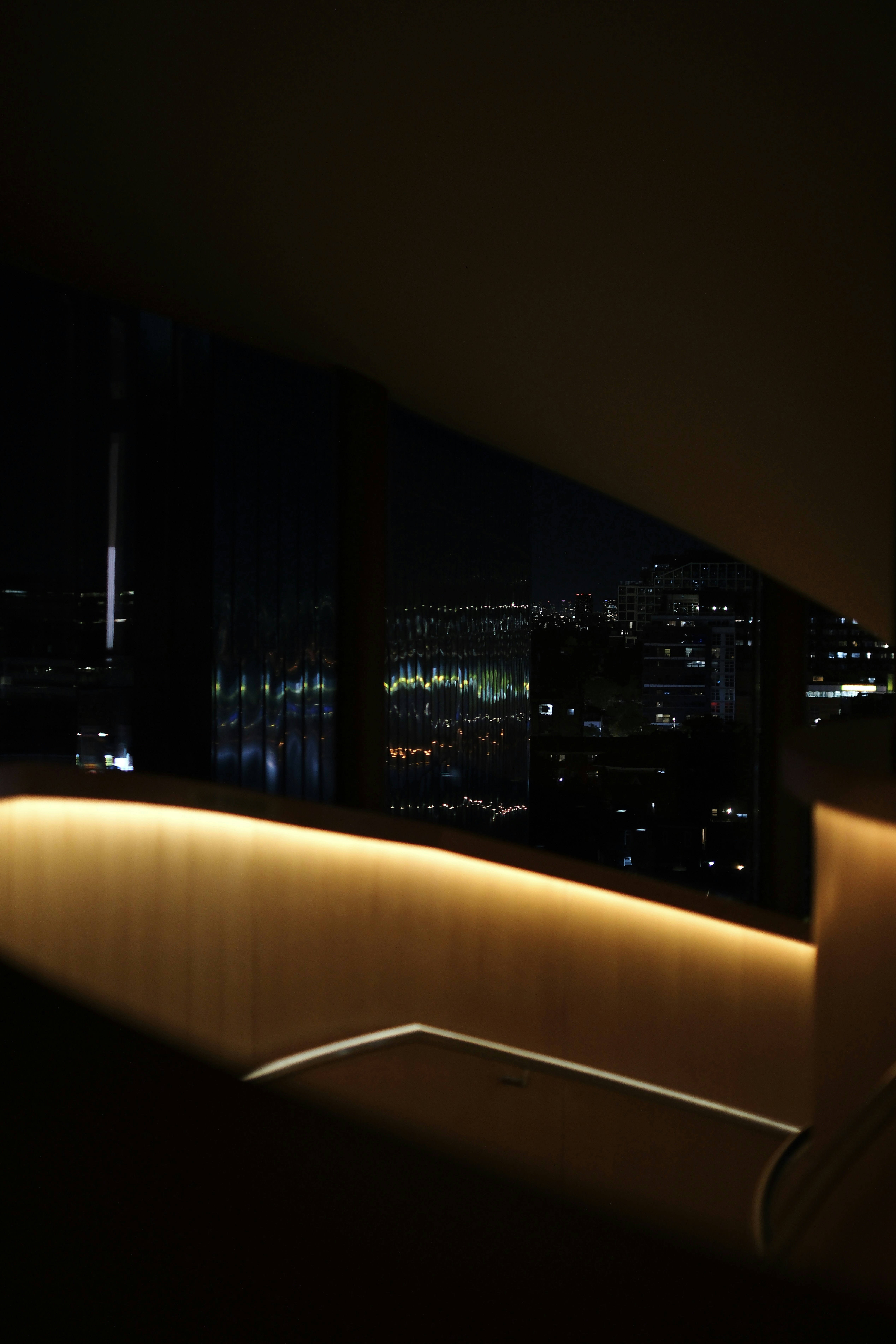 Instagram - @kaprion | City skyline at night viewed through a window