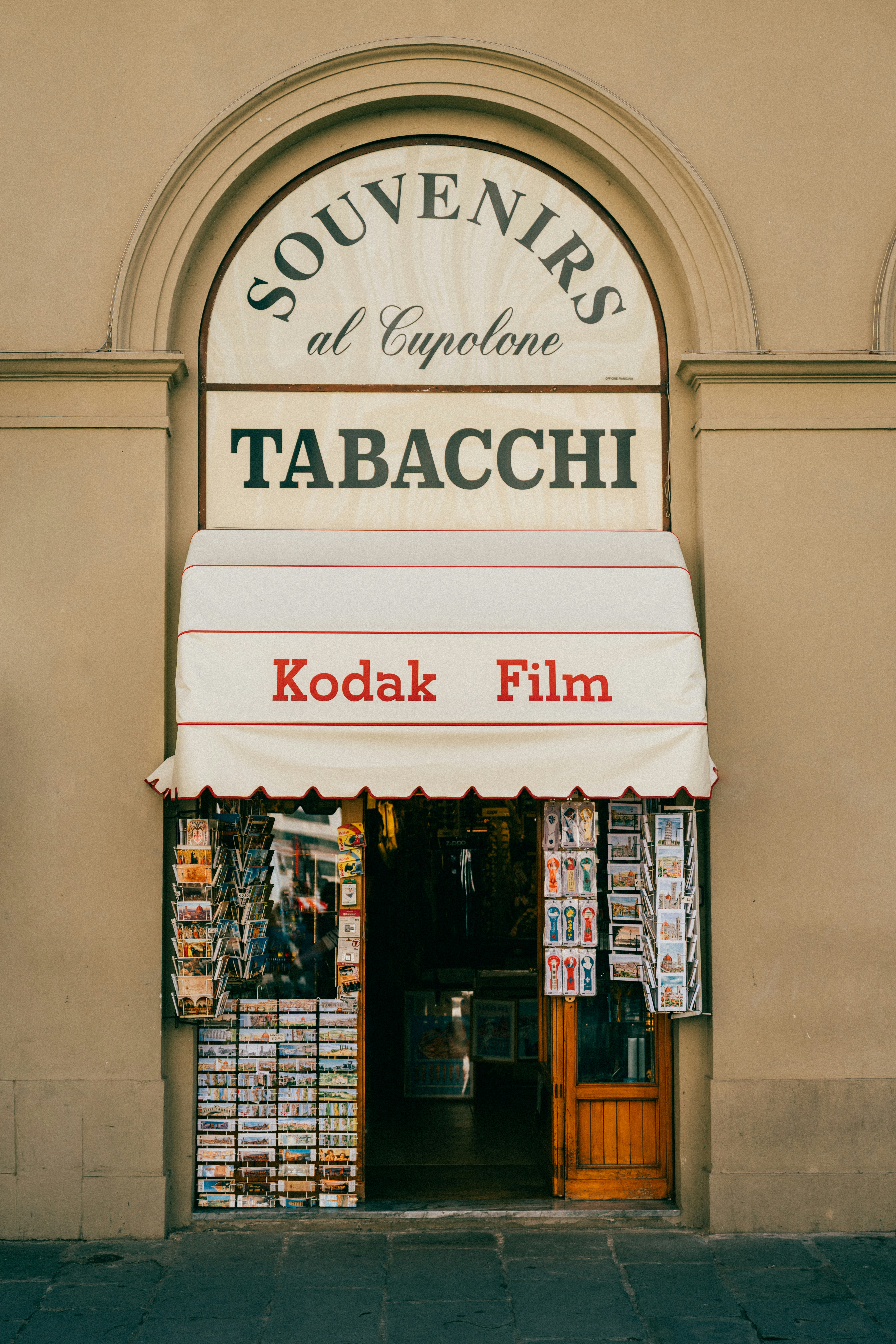 Tabacchi shop with kodak film and souvenirs