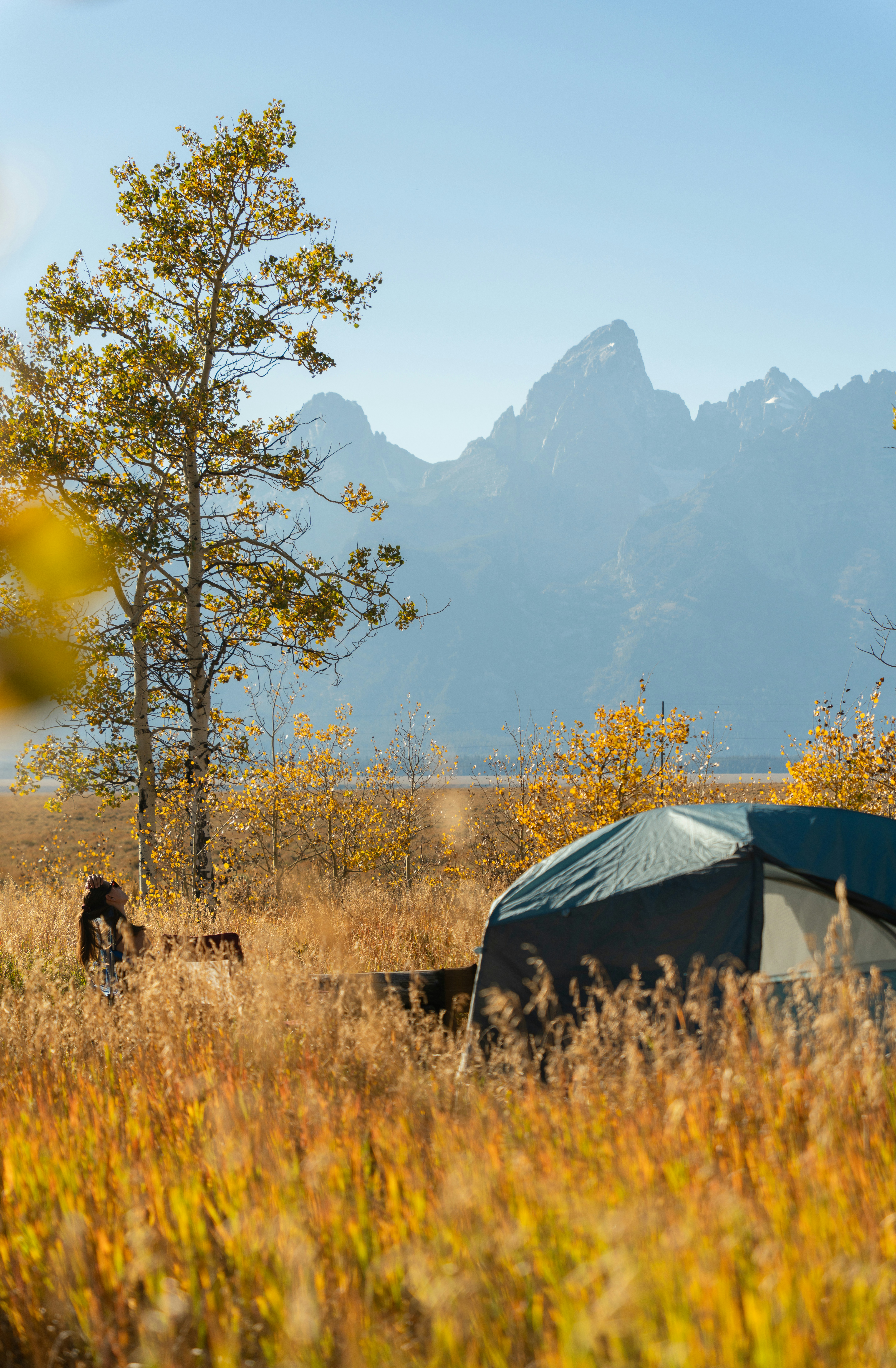 Autumn Camp at the Foot of Jagged Peaks