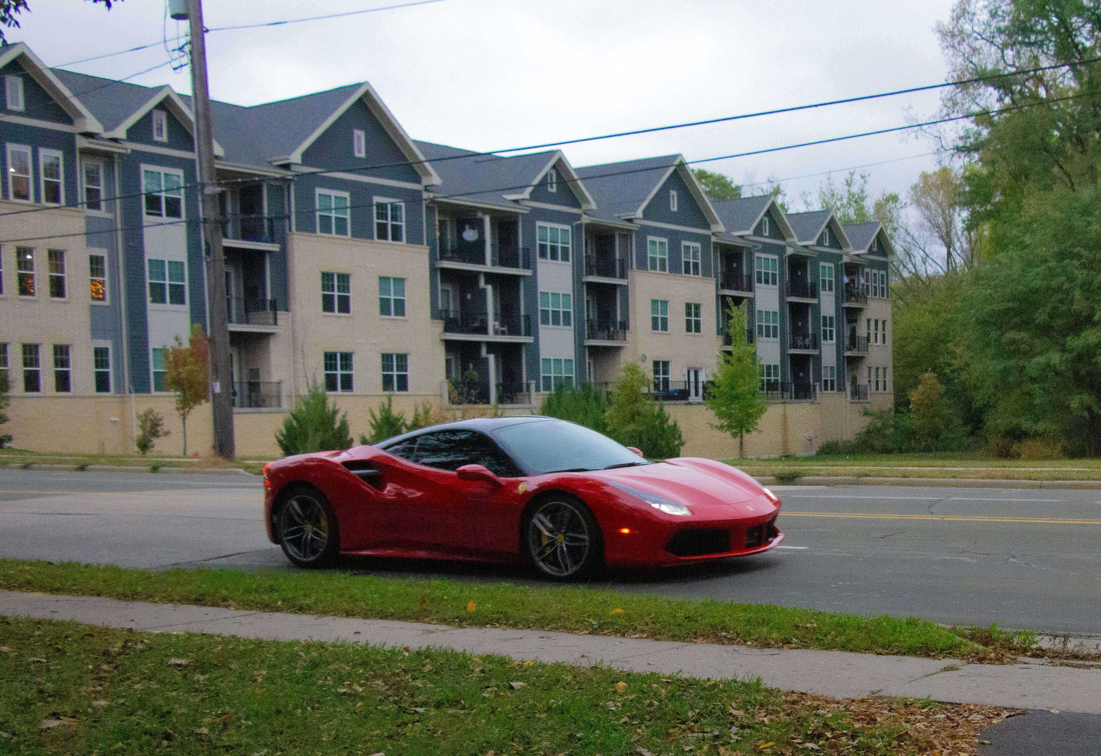 Crimson Contender on a Quiet Street