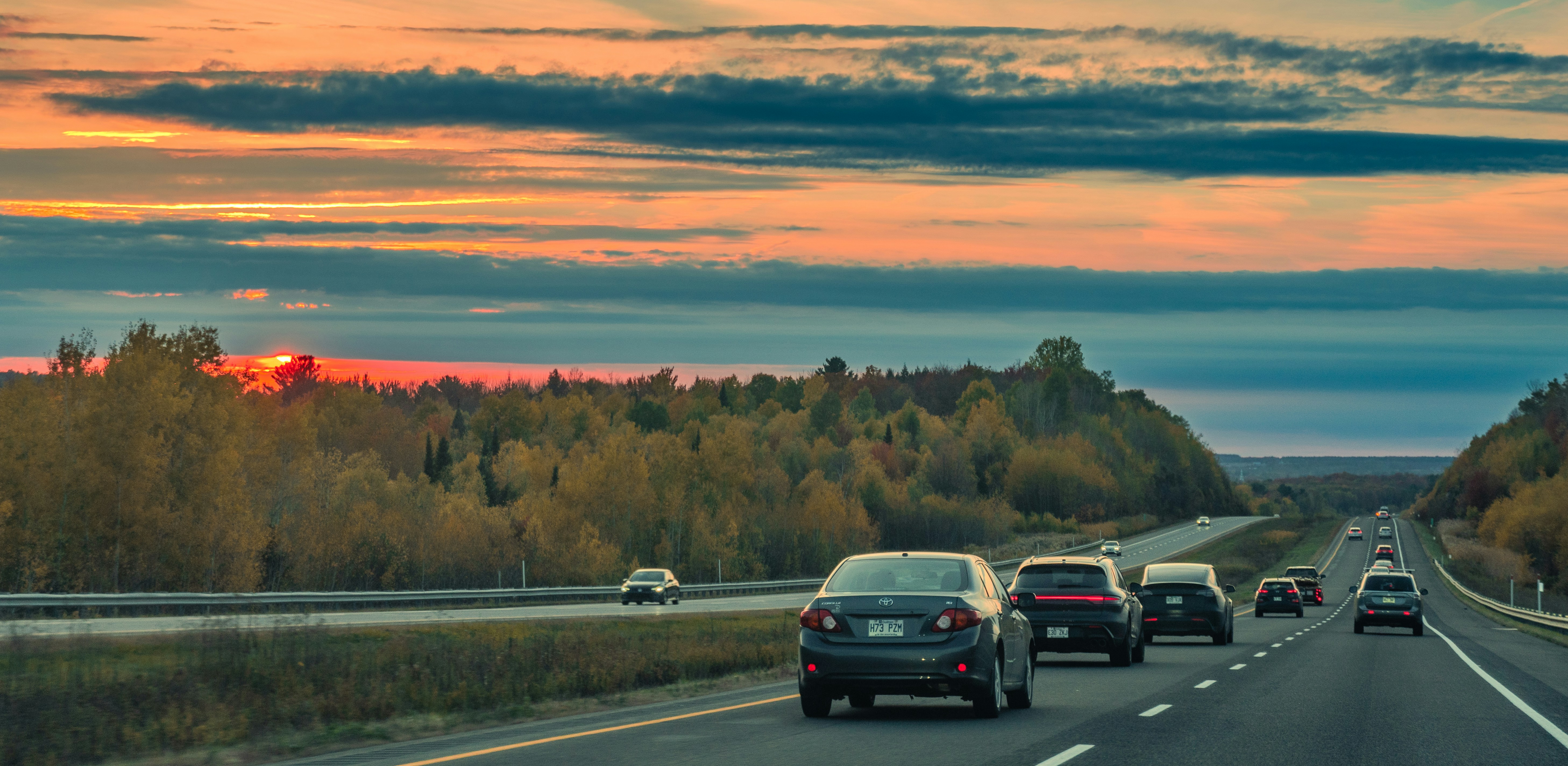 Twilight Journey Through Autumn's Embrace