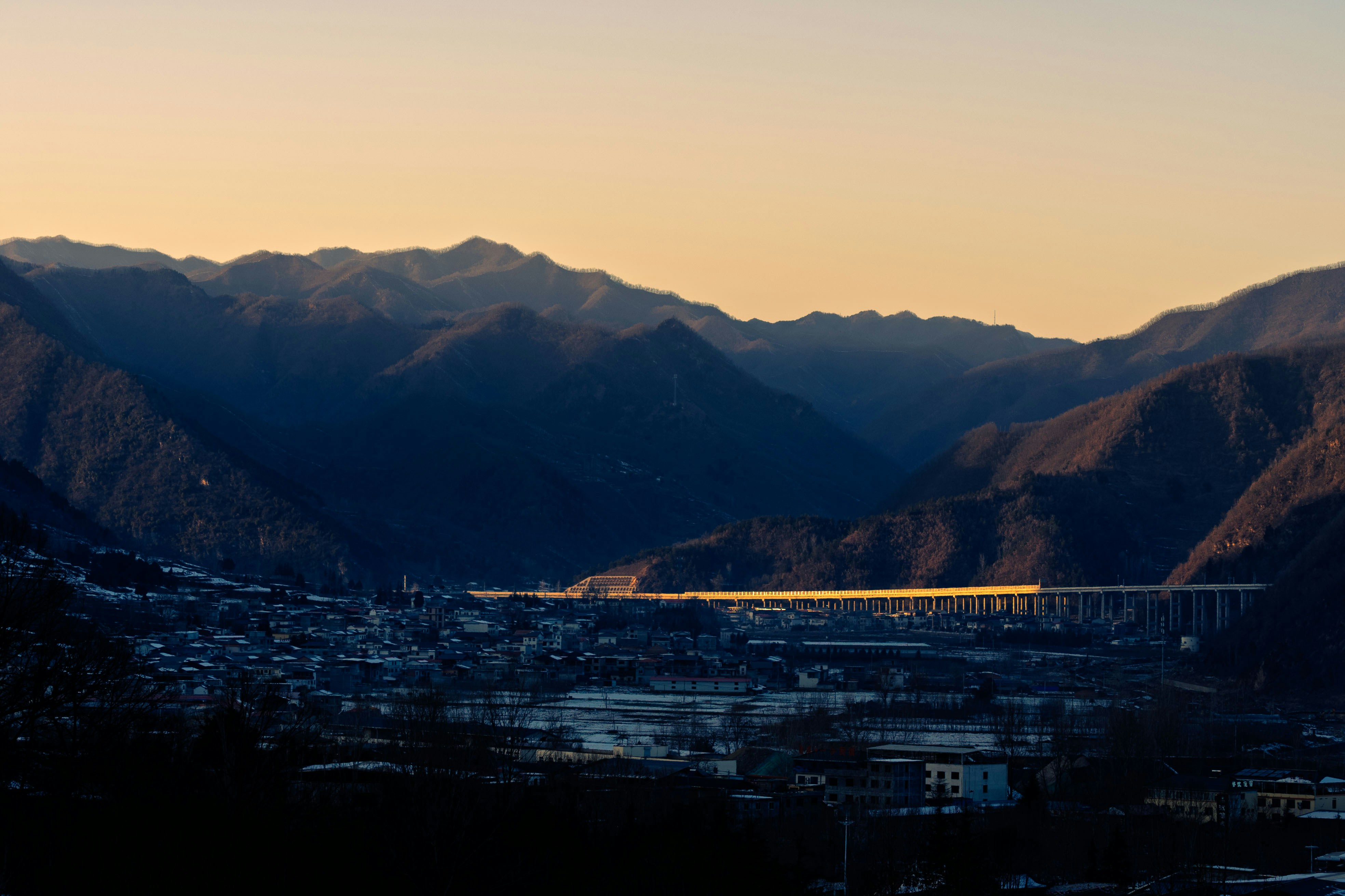 Twilight Over the Mountain Valley