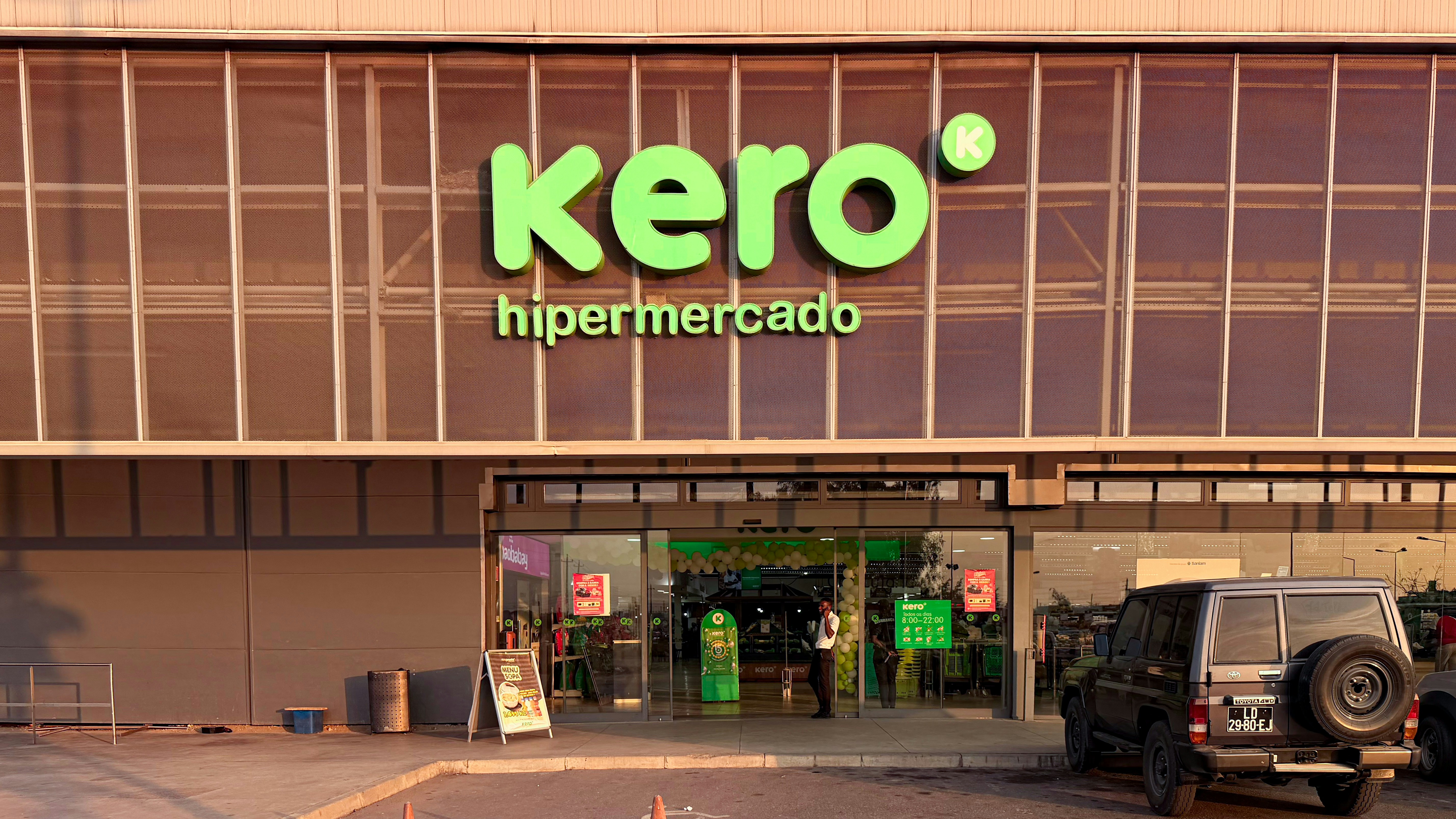 Green Neon Gateway at Kero Hypermarket Entrance