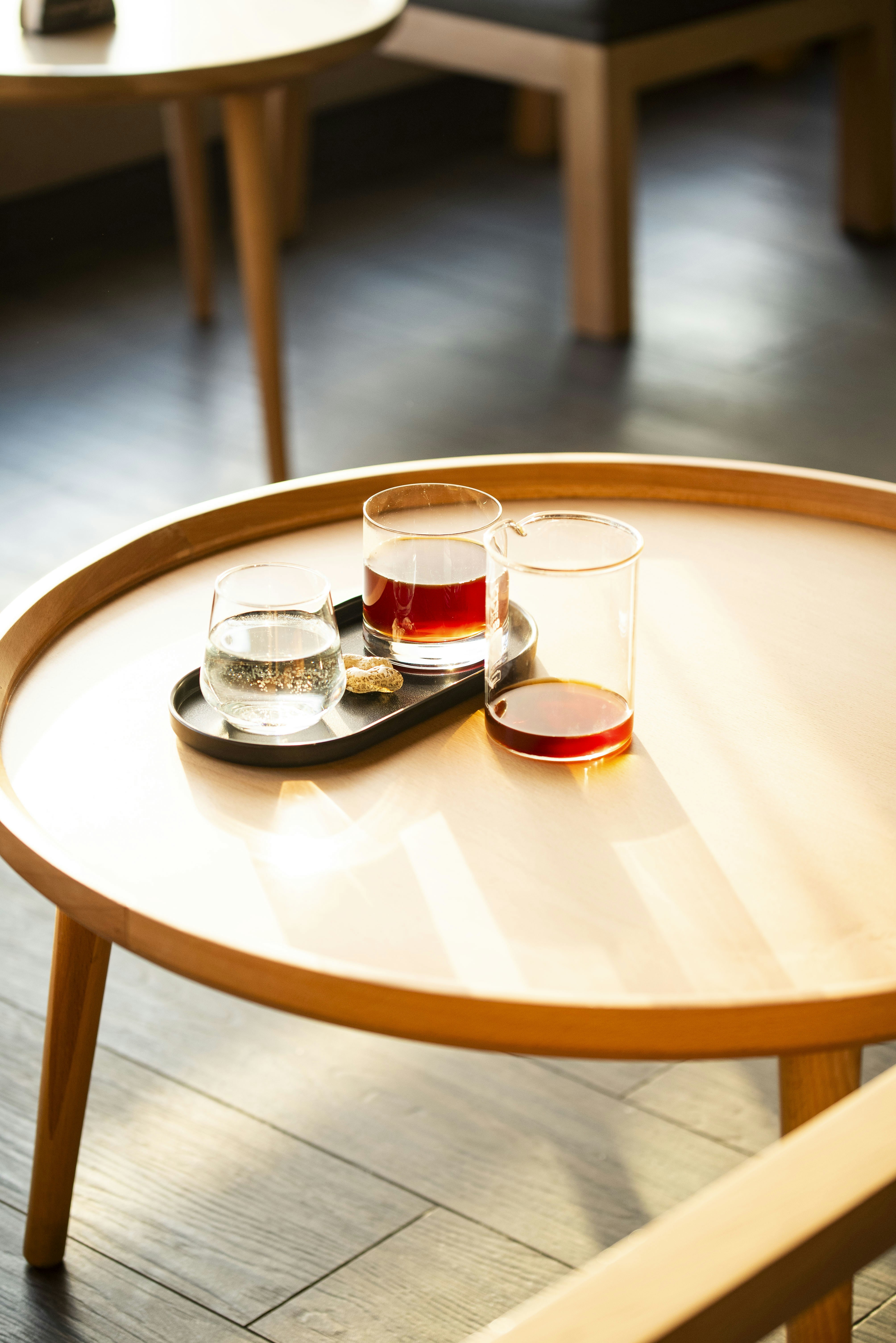 A Tranquil Moment: Refreshments on a Sunlit Table