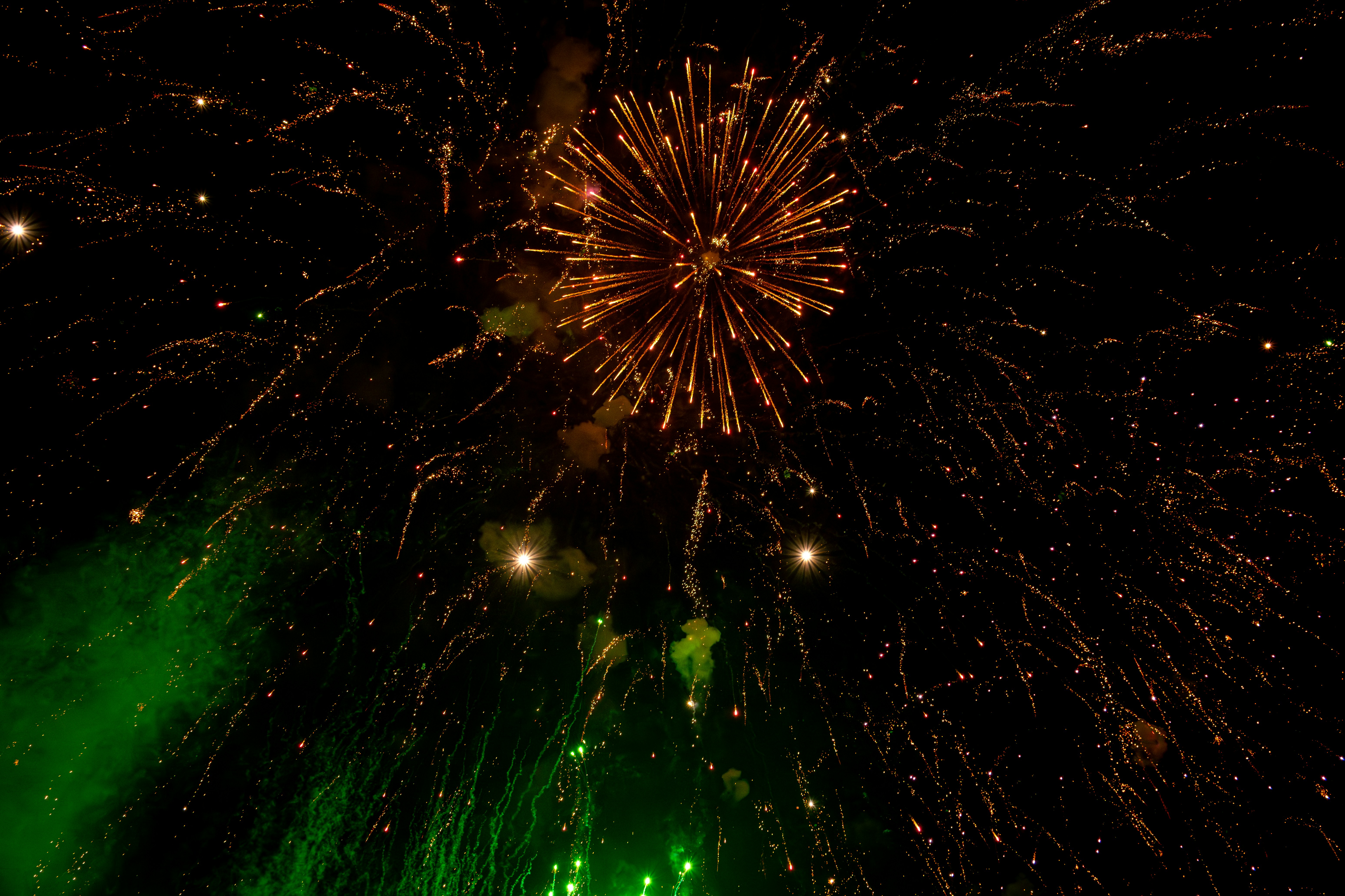 Golden Eruption: The Art of Fireworks