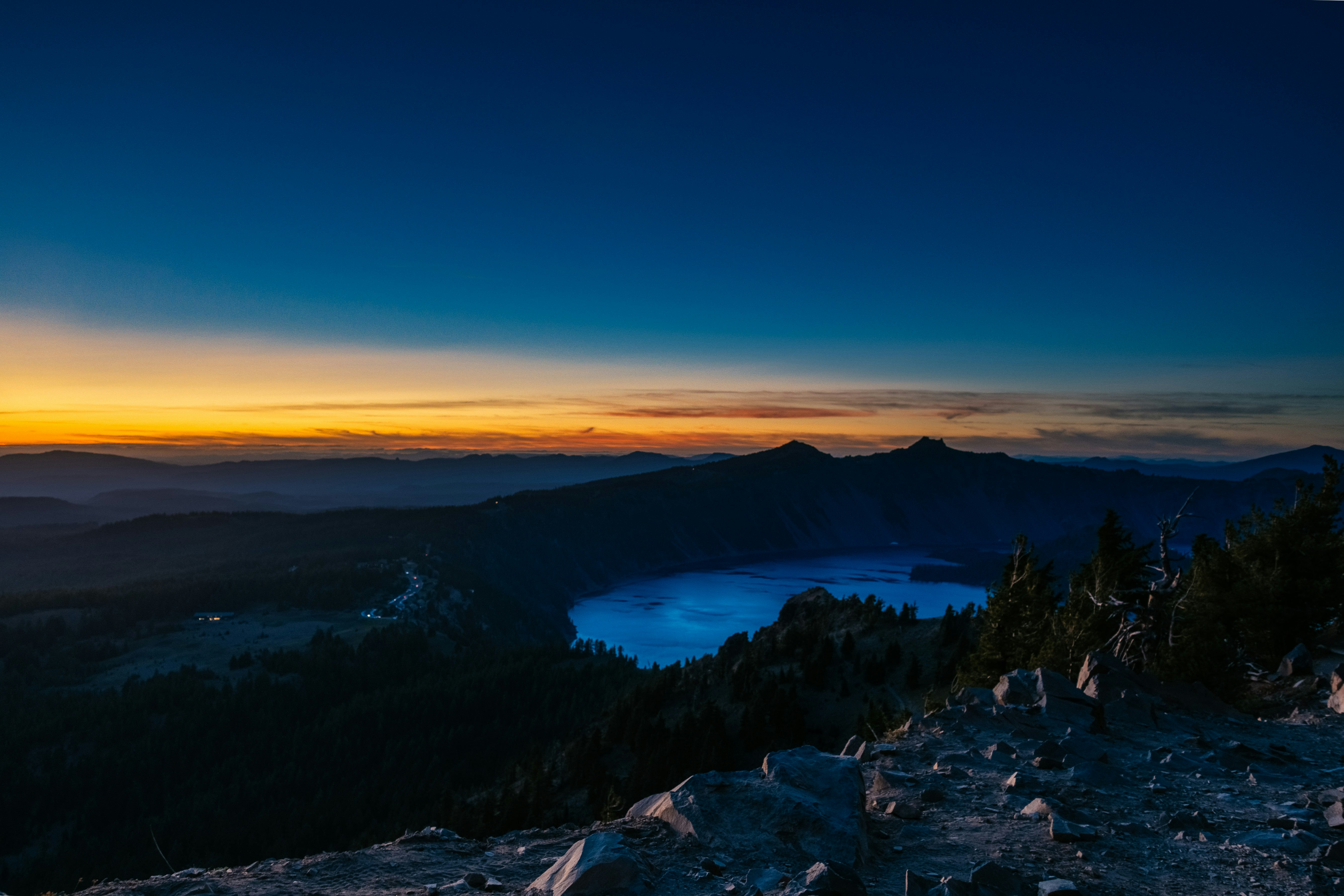 Twilight's Embrace Over Crater Lake