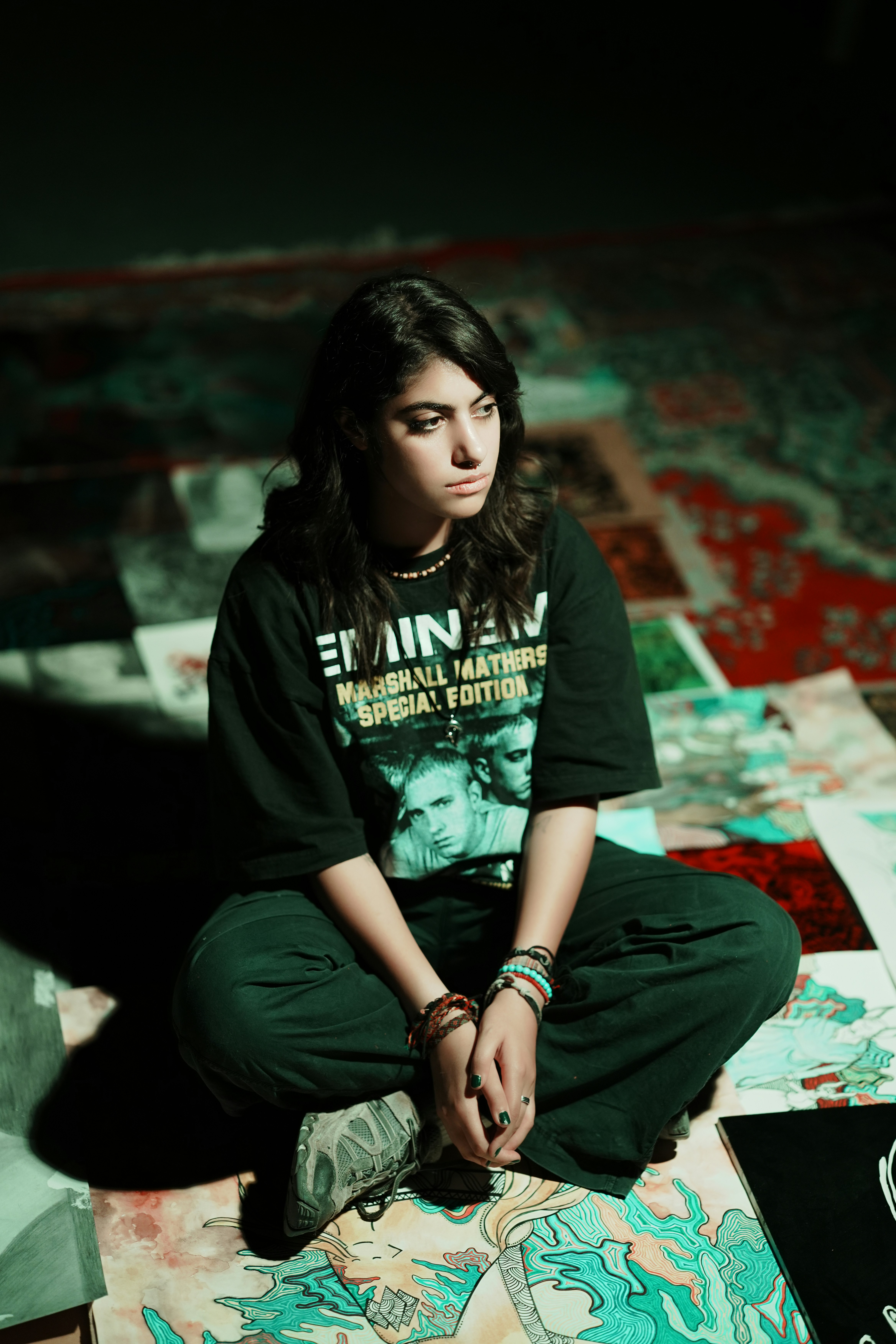 Reflections of Youth in Artistic Surroundings