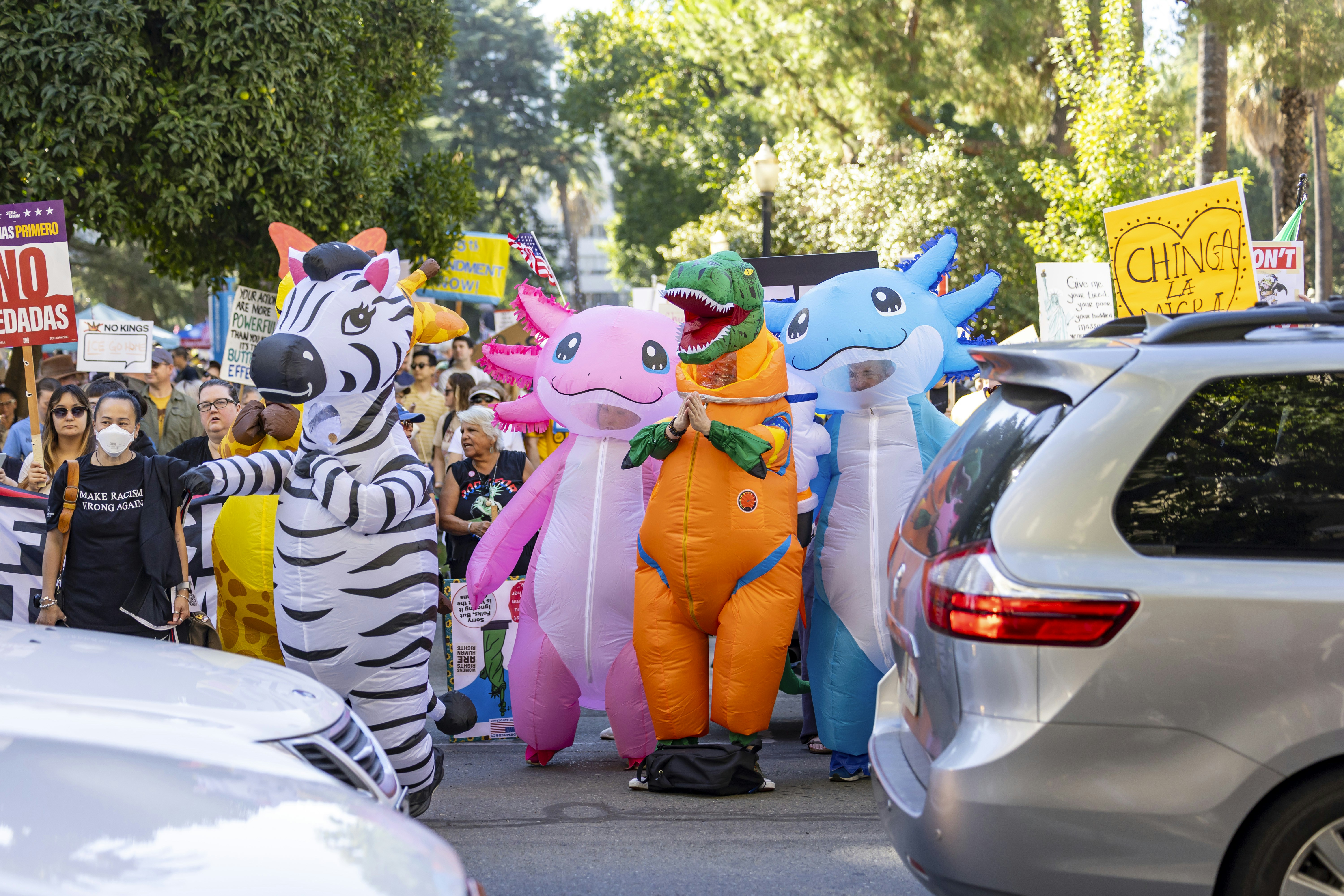 Whimsical Protest: A Parade of Playful Costumes