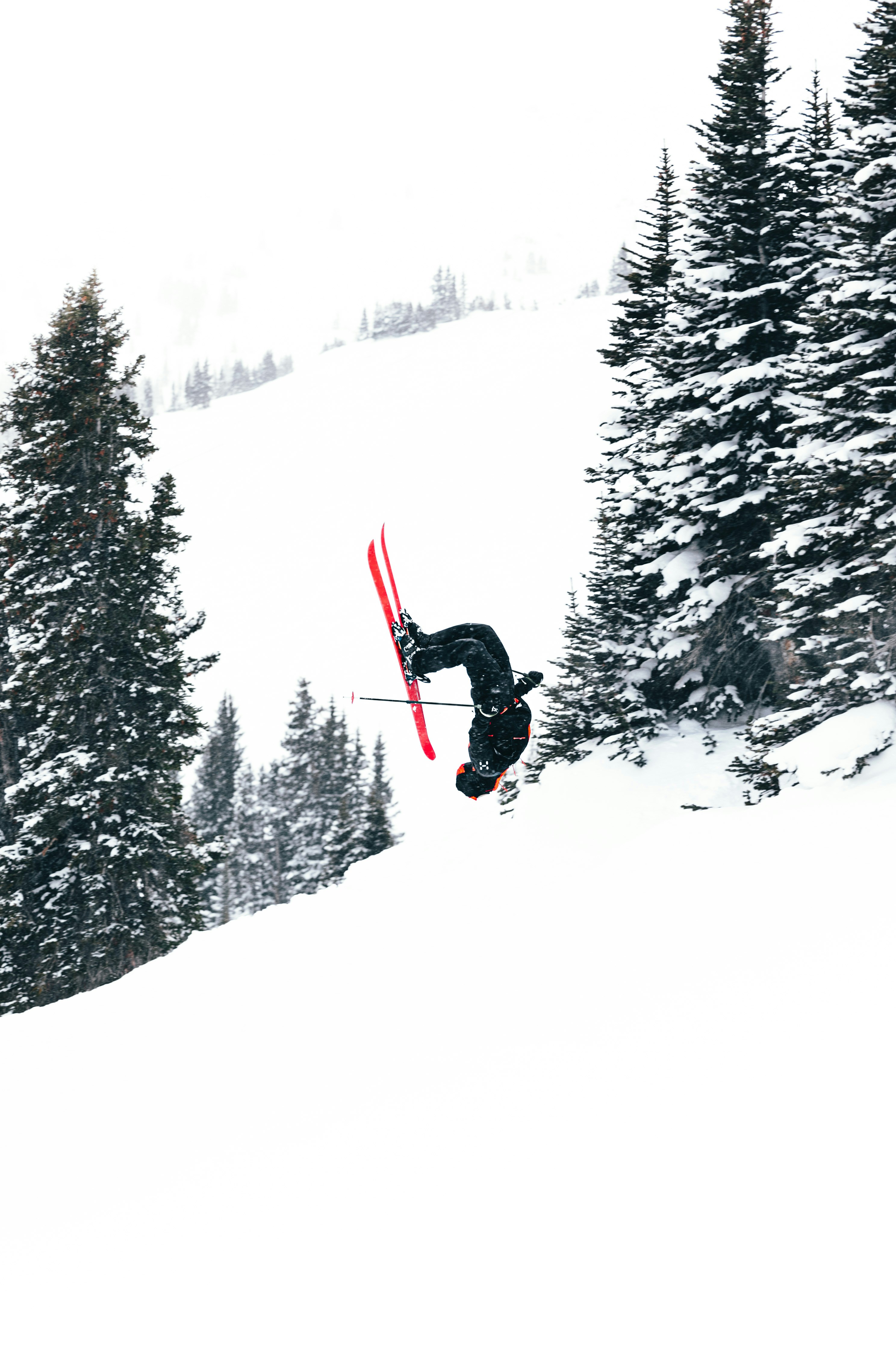 @Lgnwvr | Lgnwvr.com | Skier performing a backflip in a snowy forest