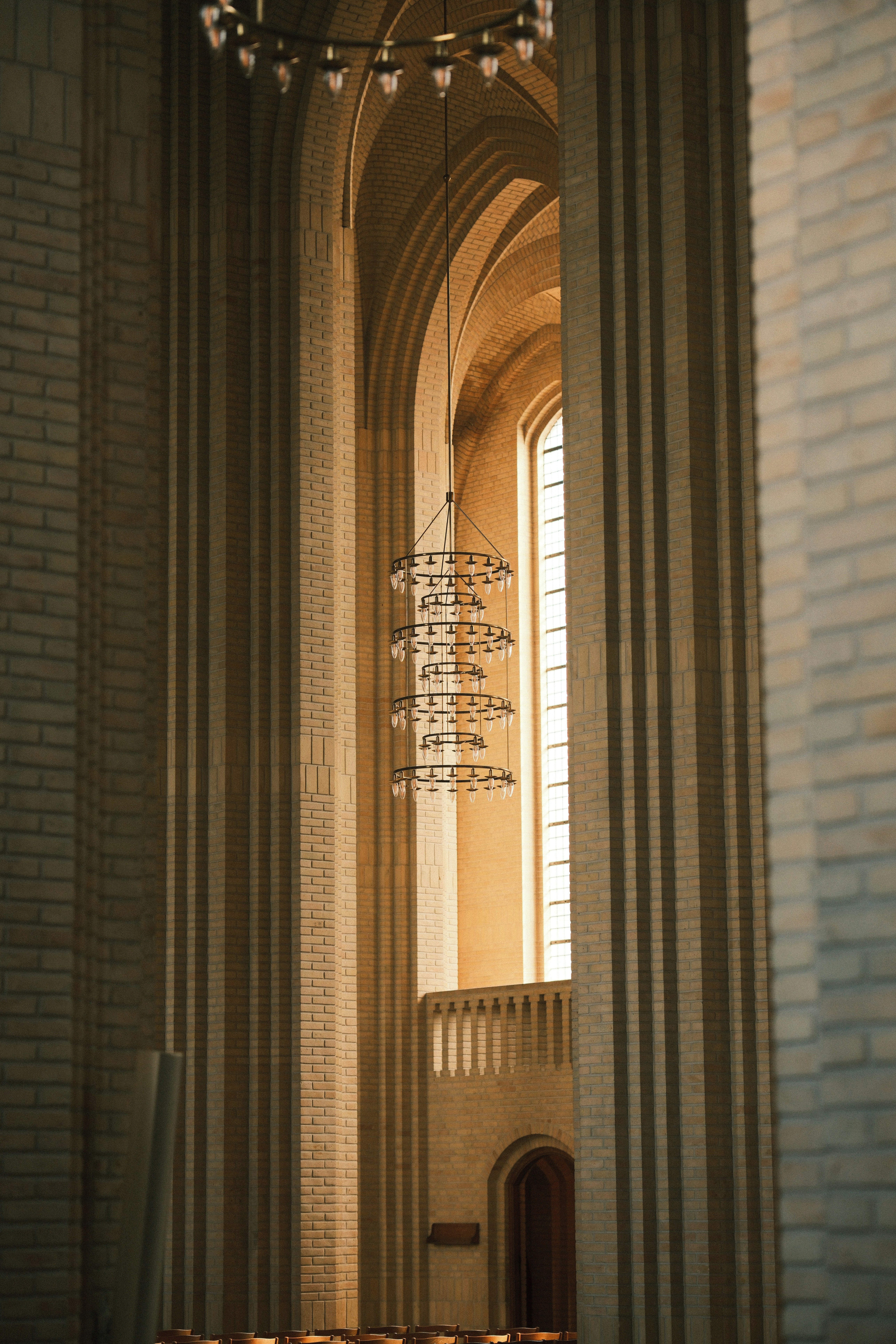 Interior of a grand cathedral with tall columns