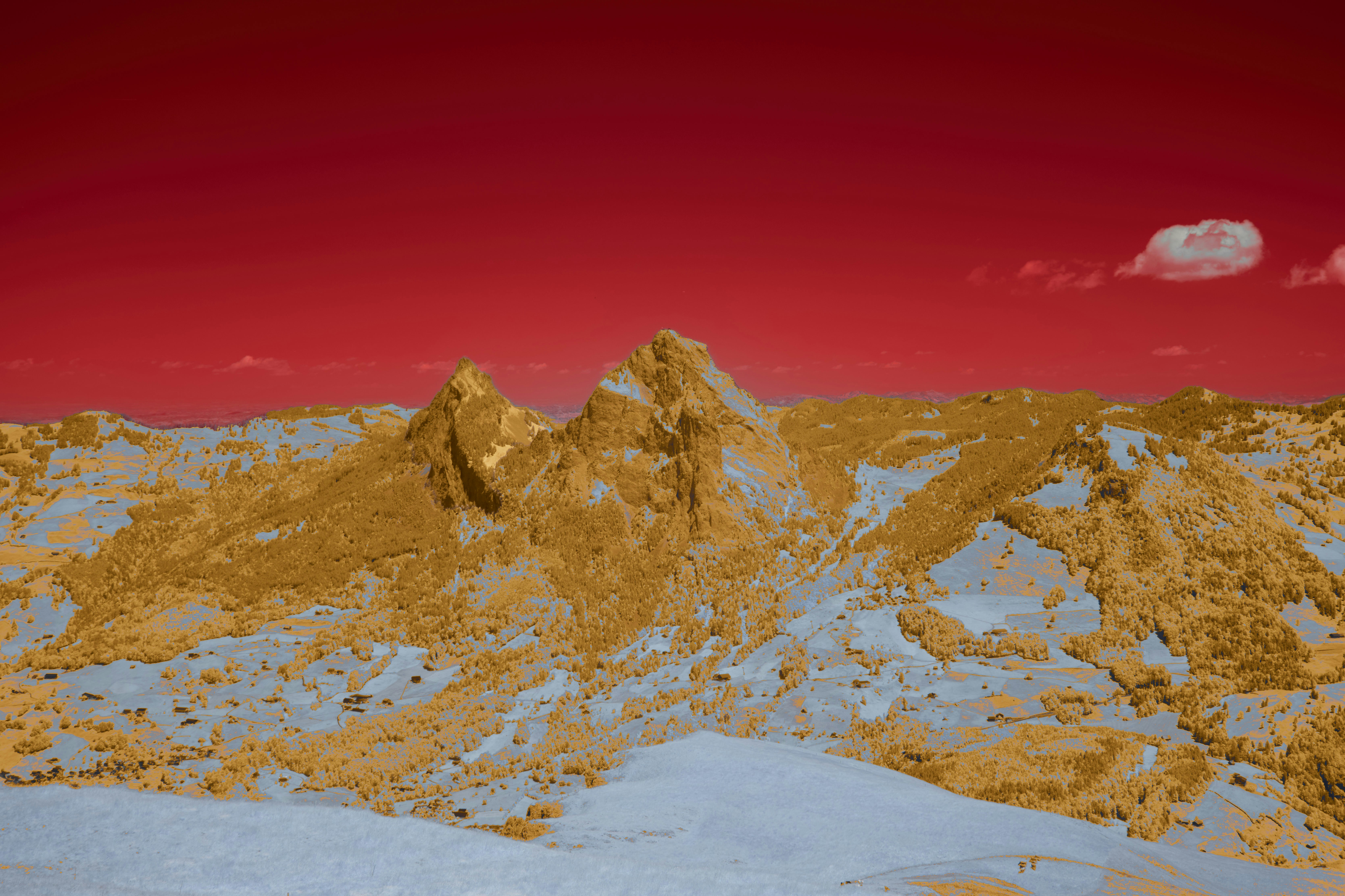 The Crimson Peaks: A Surreal Landscape