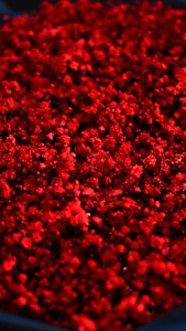 Crimson Microfield: Macro Portrait of Ruby Granules