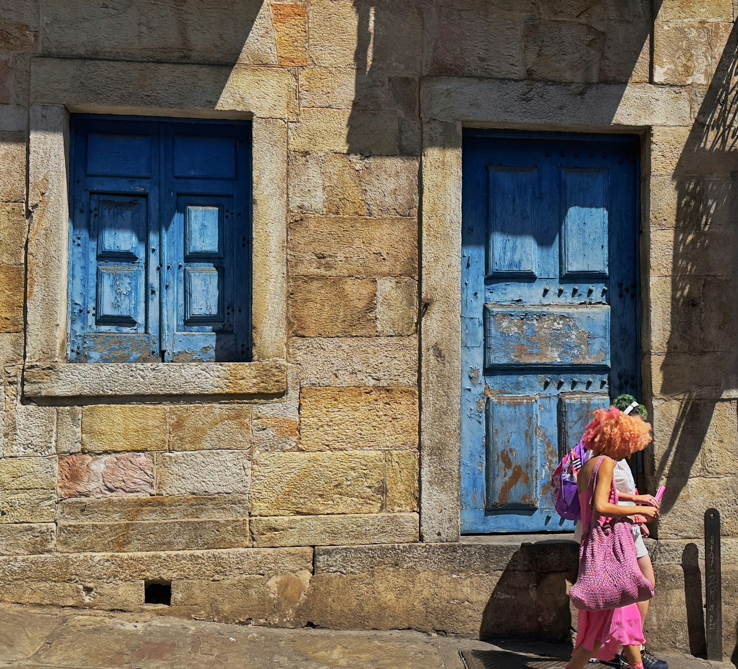 Whimsical Encounter by the Blue Doors