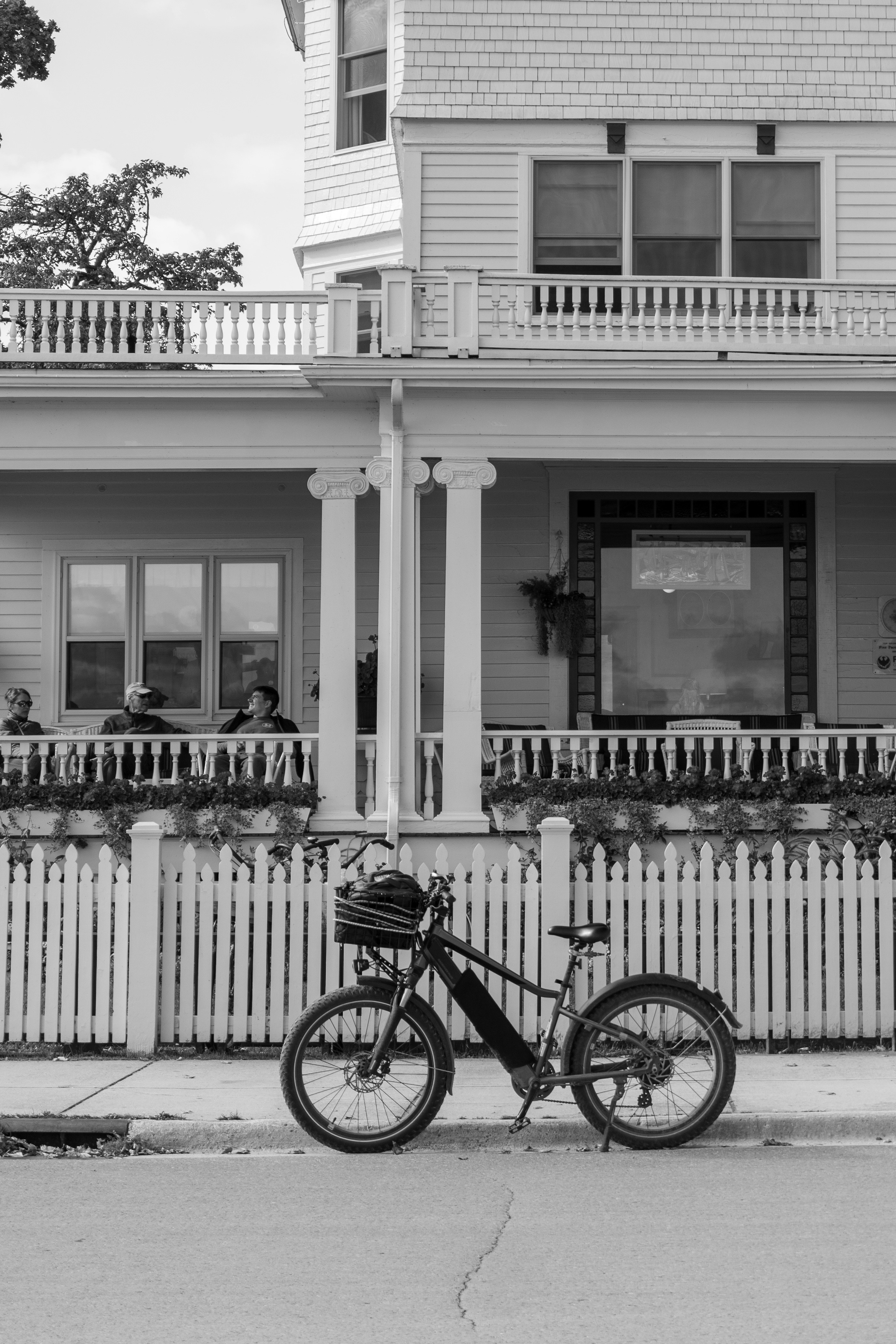 Urban Serenity: A Moment on the Porch