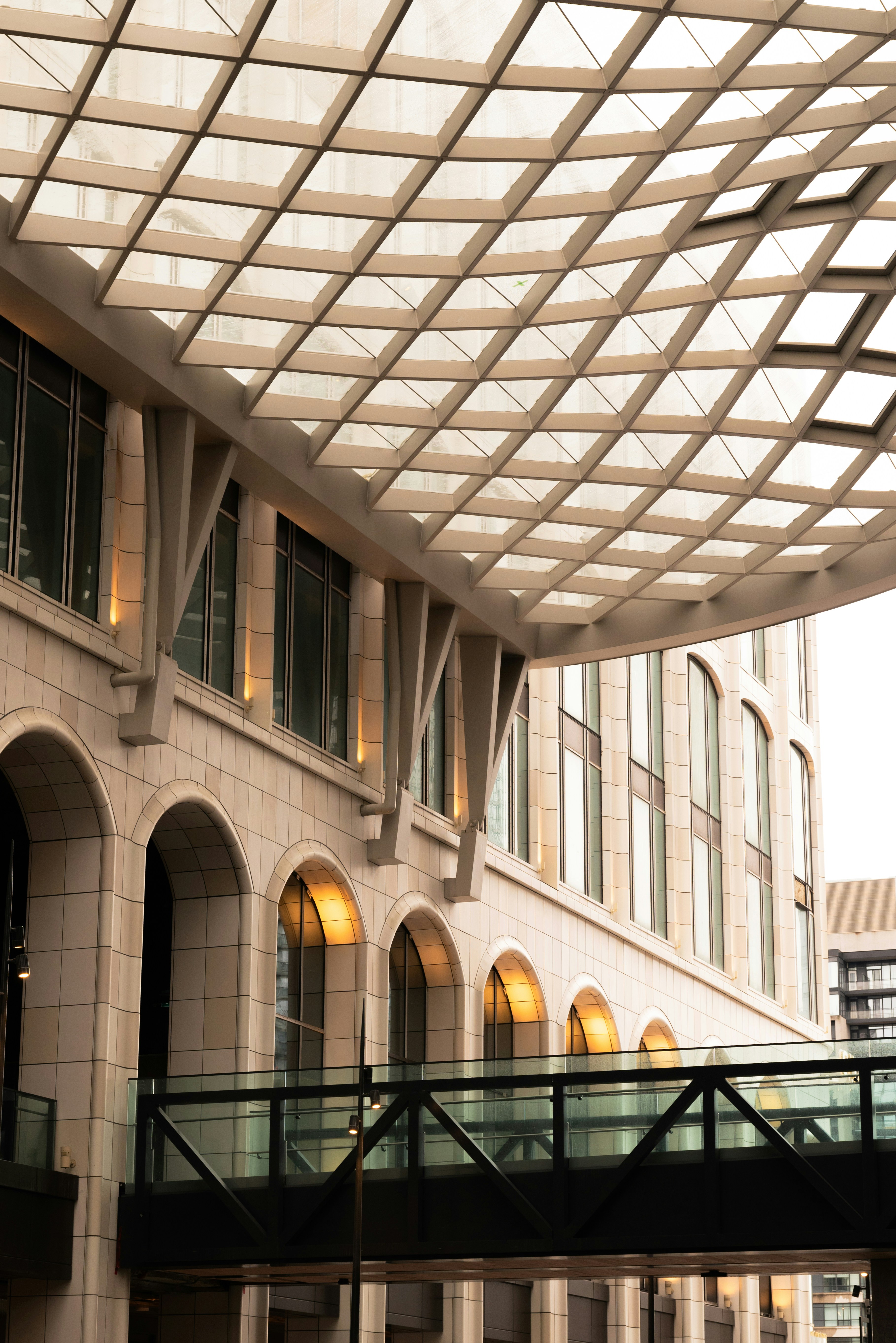 Architectural Harmony Beneath Glass Canopies