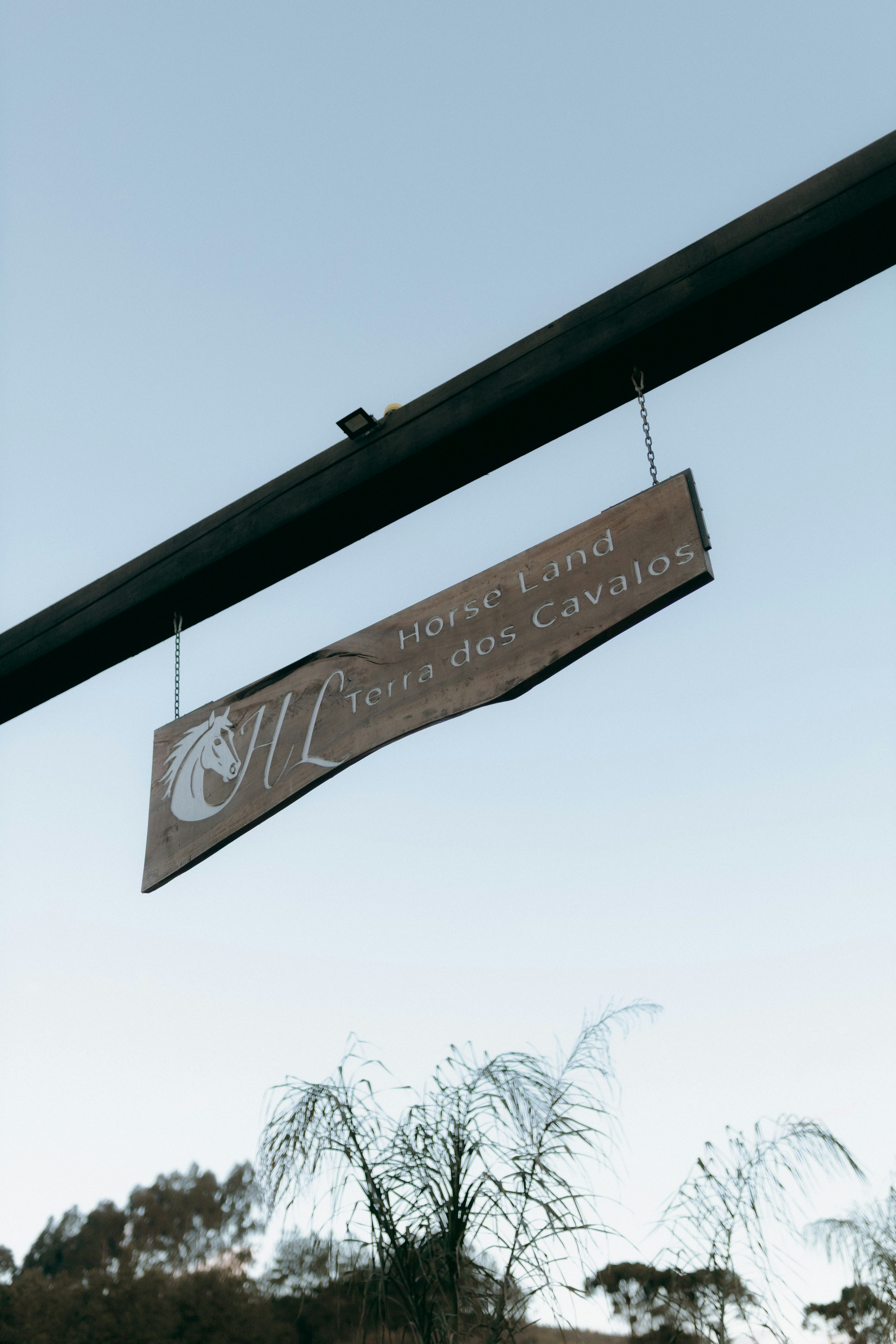Wooden sign for horse land terra dos cavalos