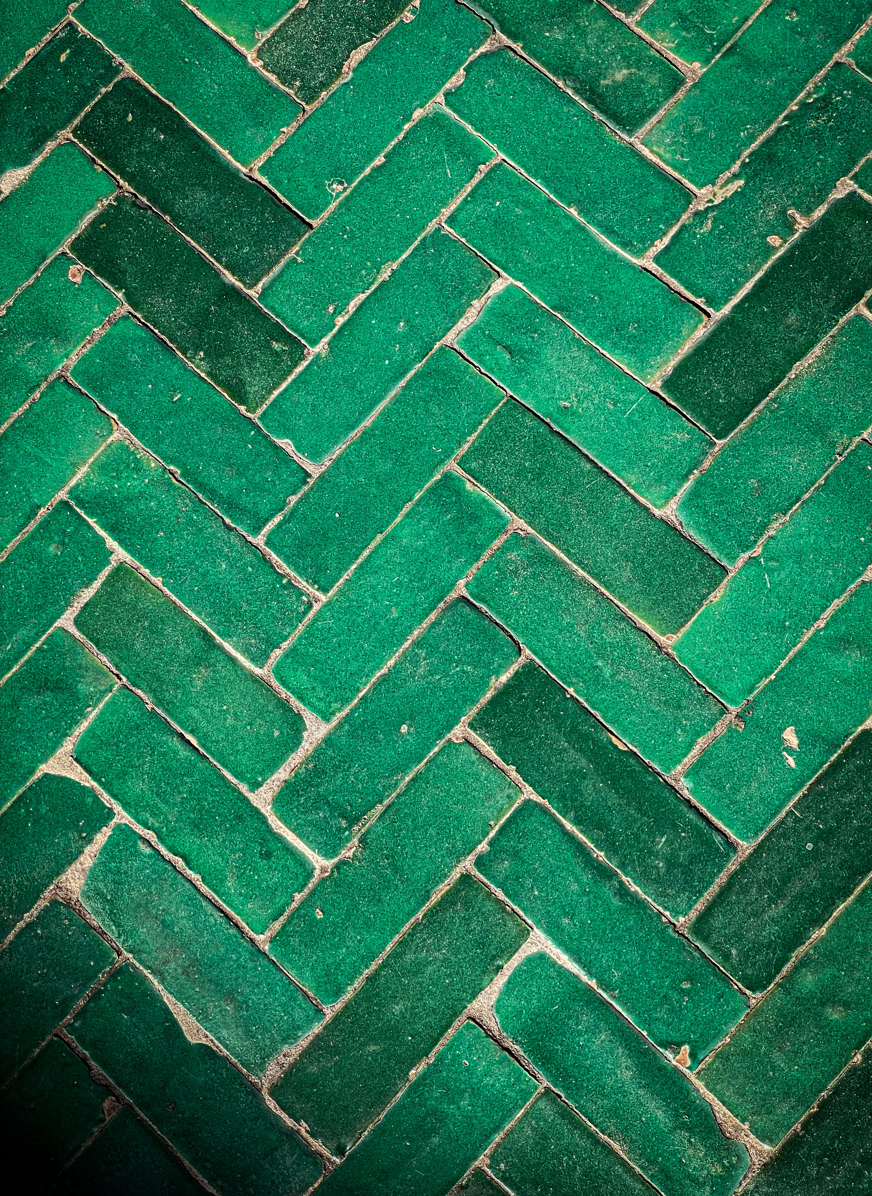 Emerald Mosaic: A Dance of Green Tiles