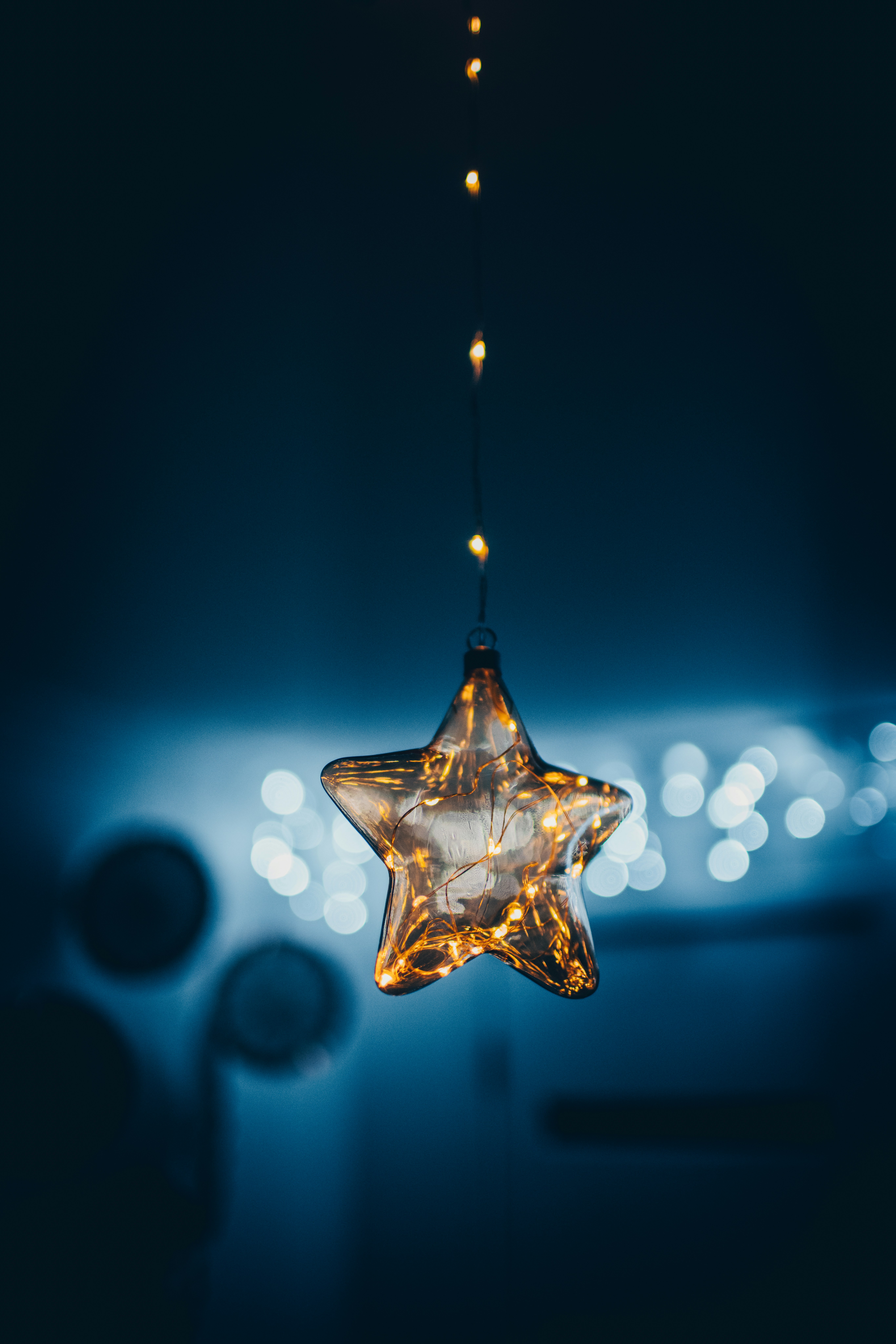 Starlight | A glass star ornament with fairy lights