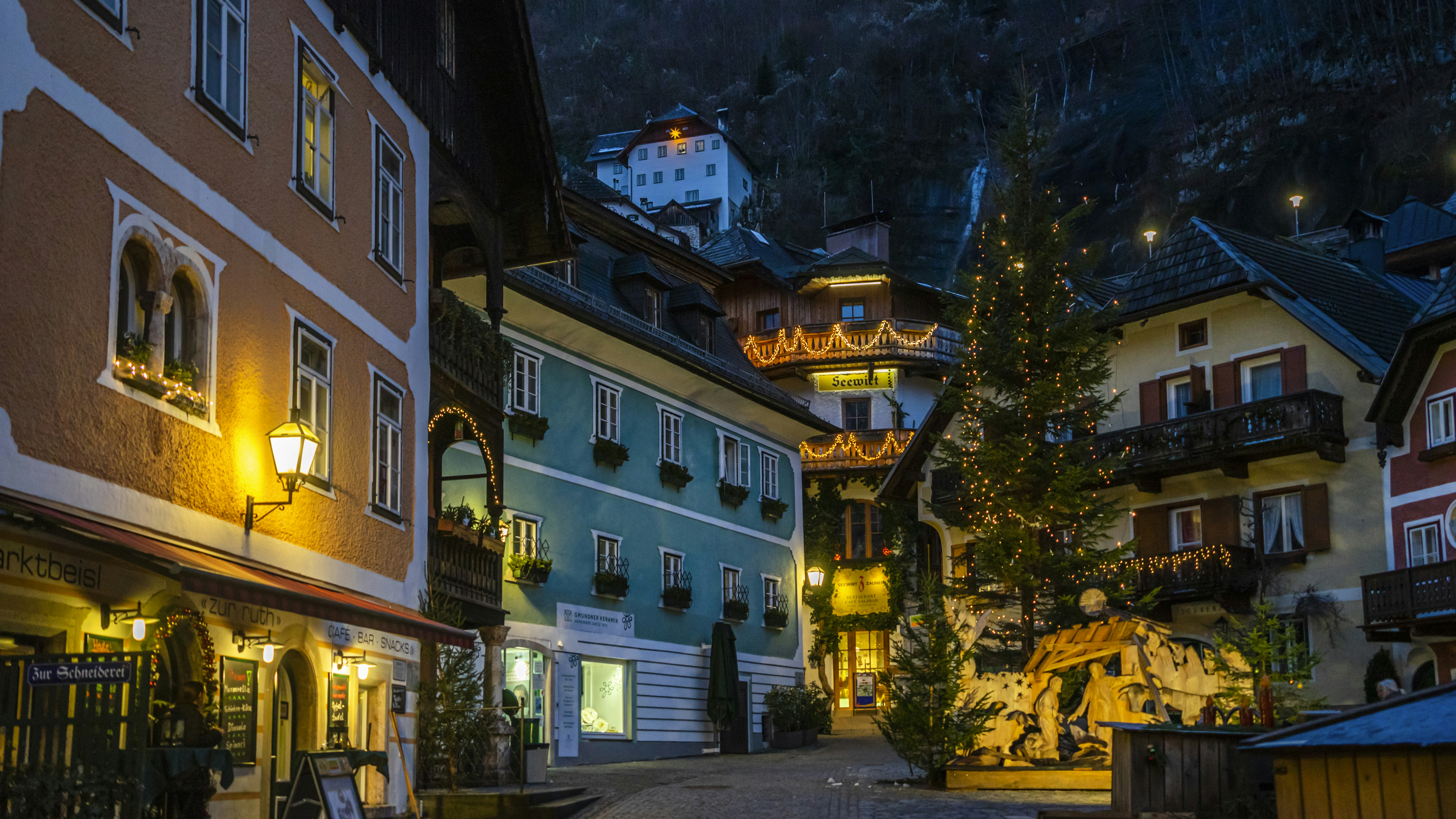 Twilight Charm of a Alpine Village