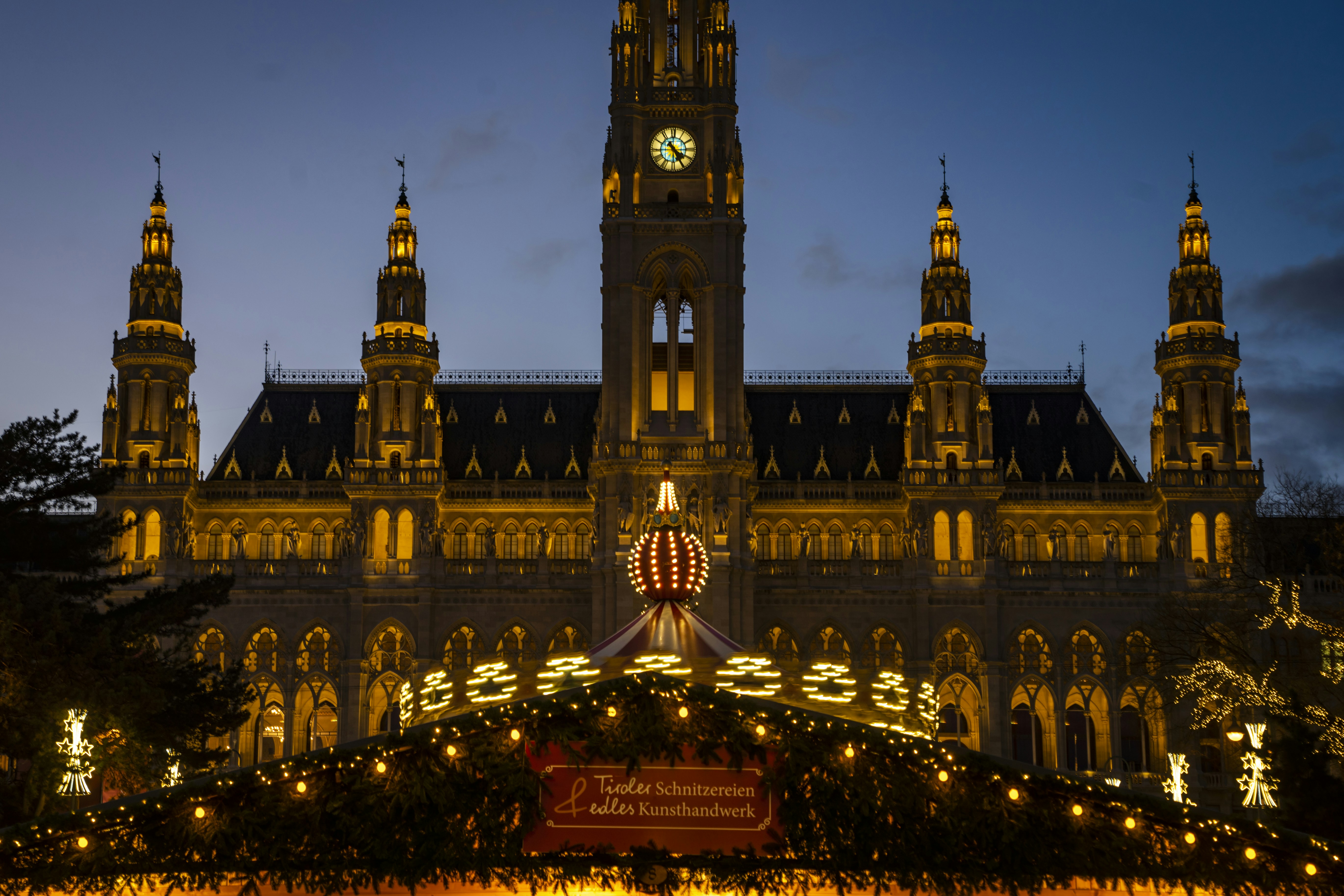 Illuminated Elegance: A Winter Evening at City Hall