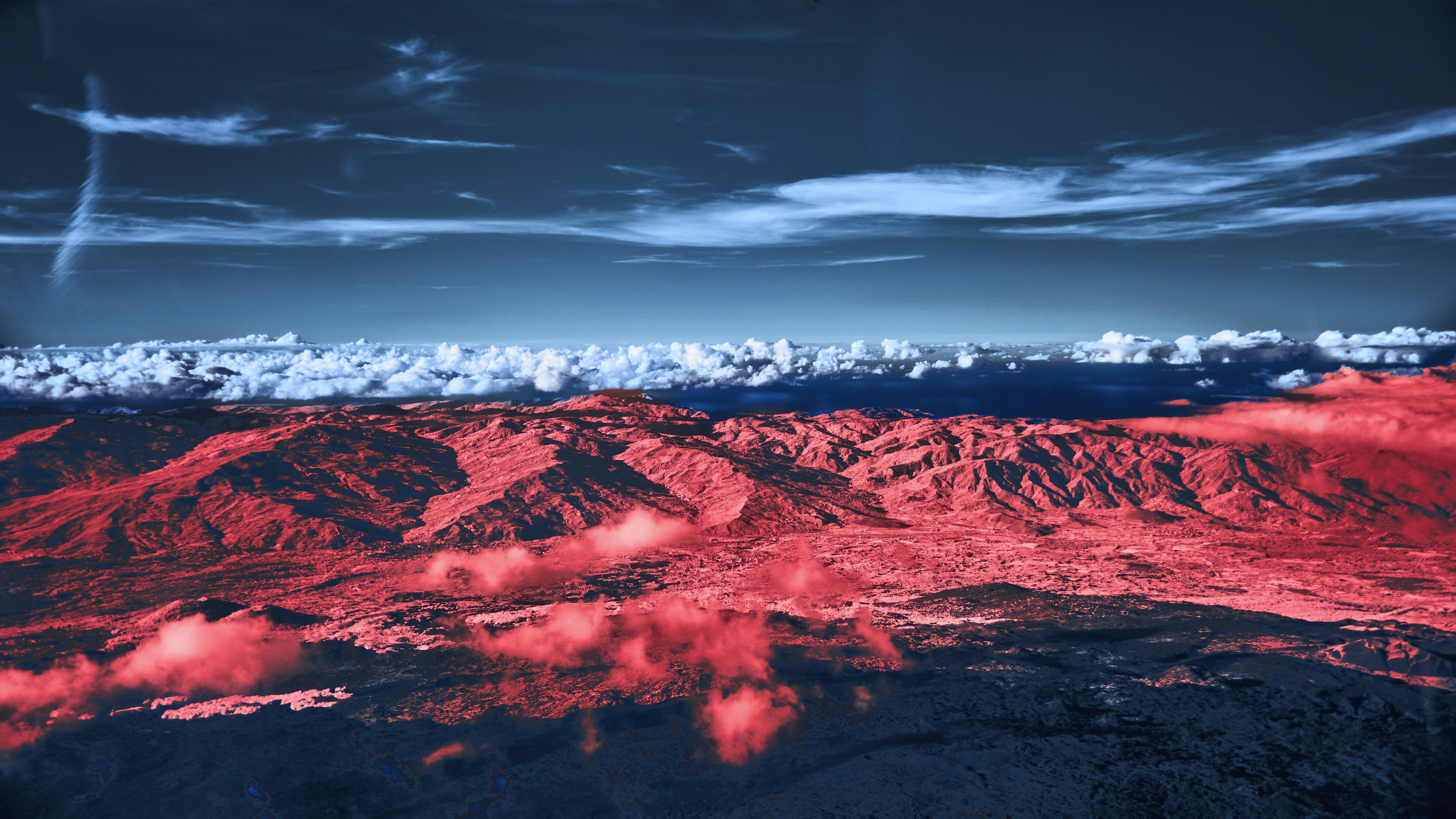 Crimson Ridge Under a Cobalt Sky