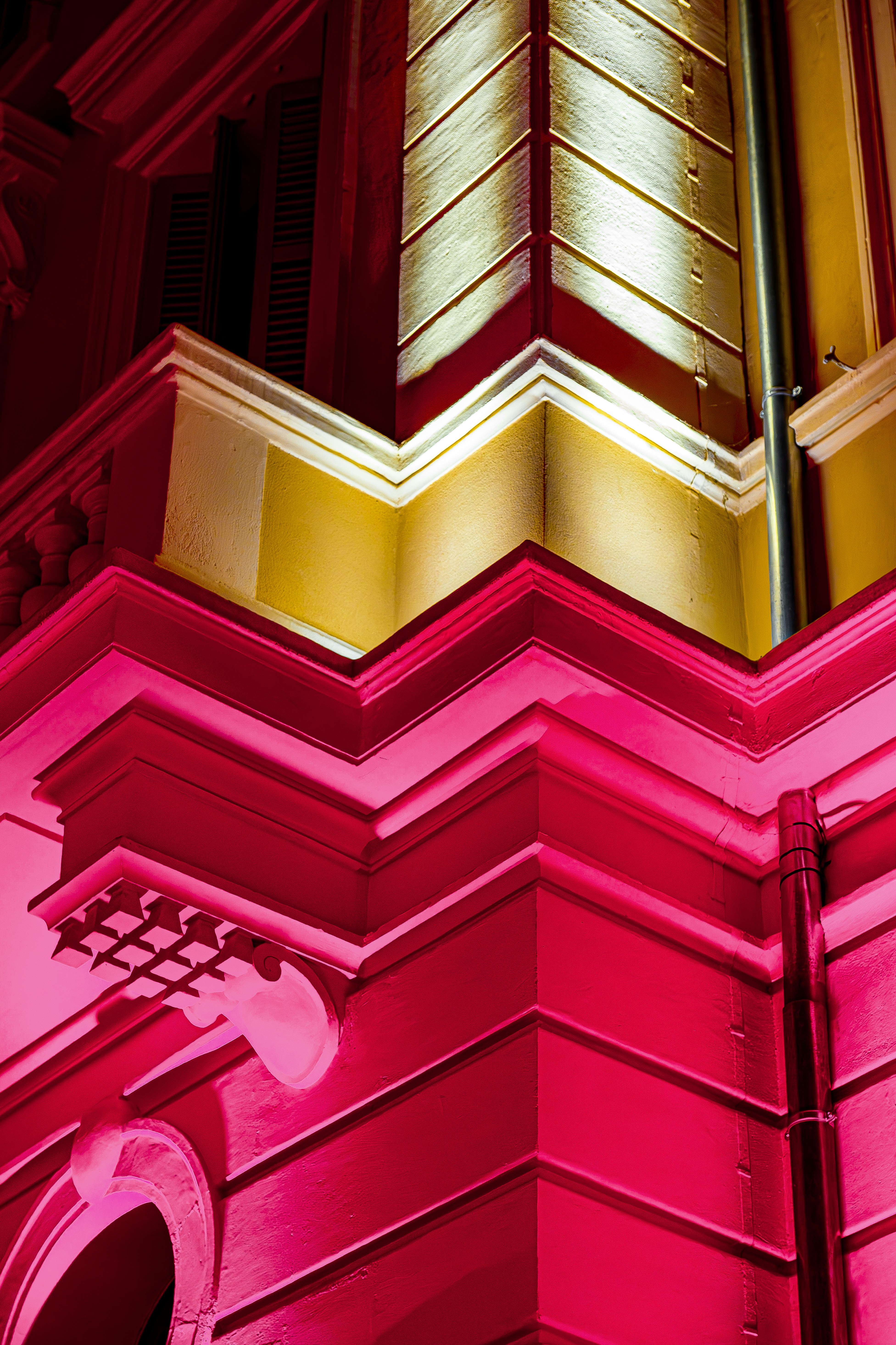 Neon Geometry: A Dance of Shadows and Light