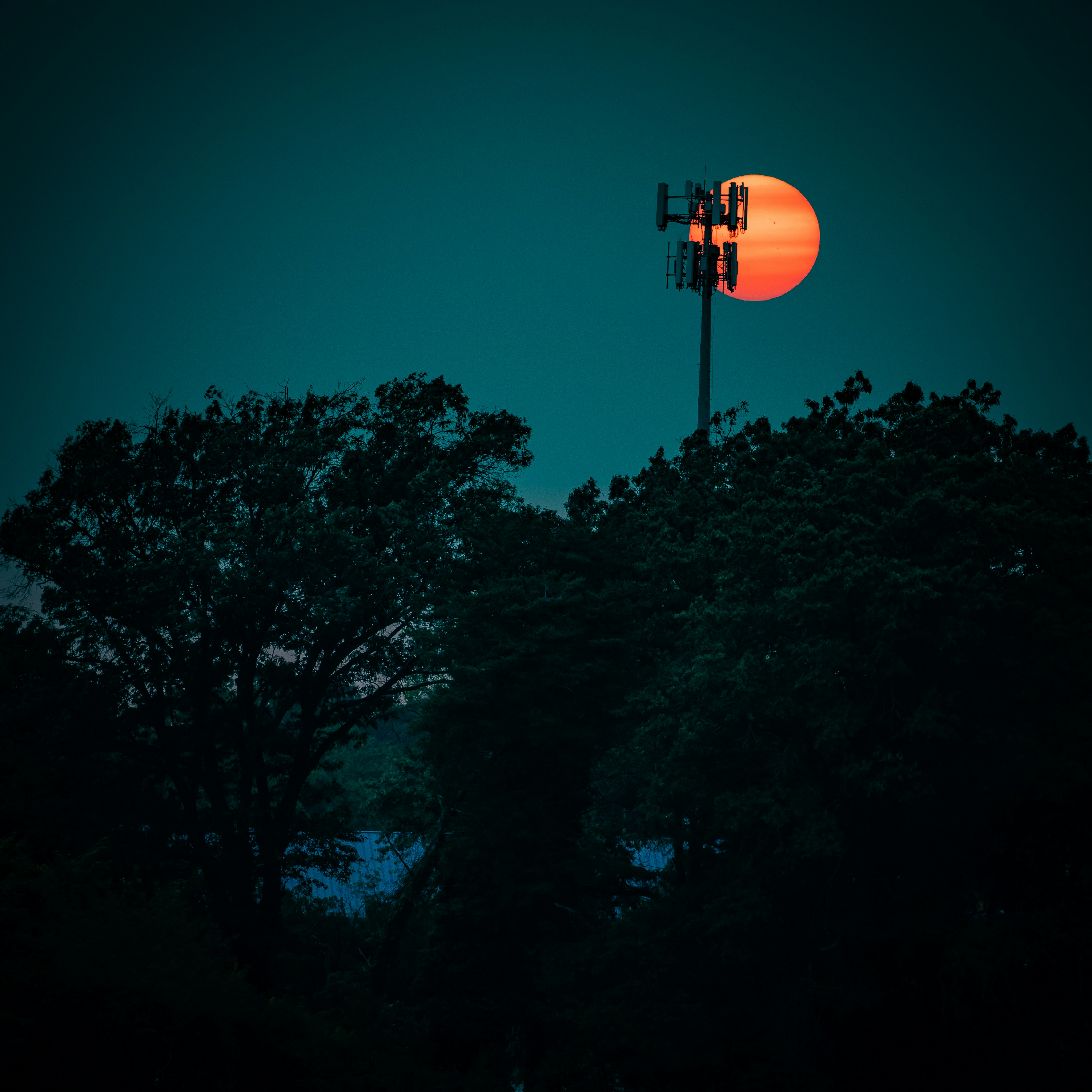 Sunset Ember Above a Silent Mast