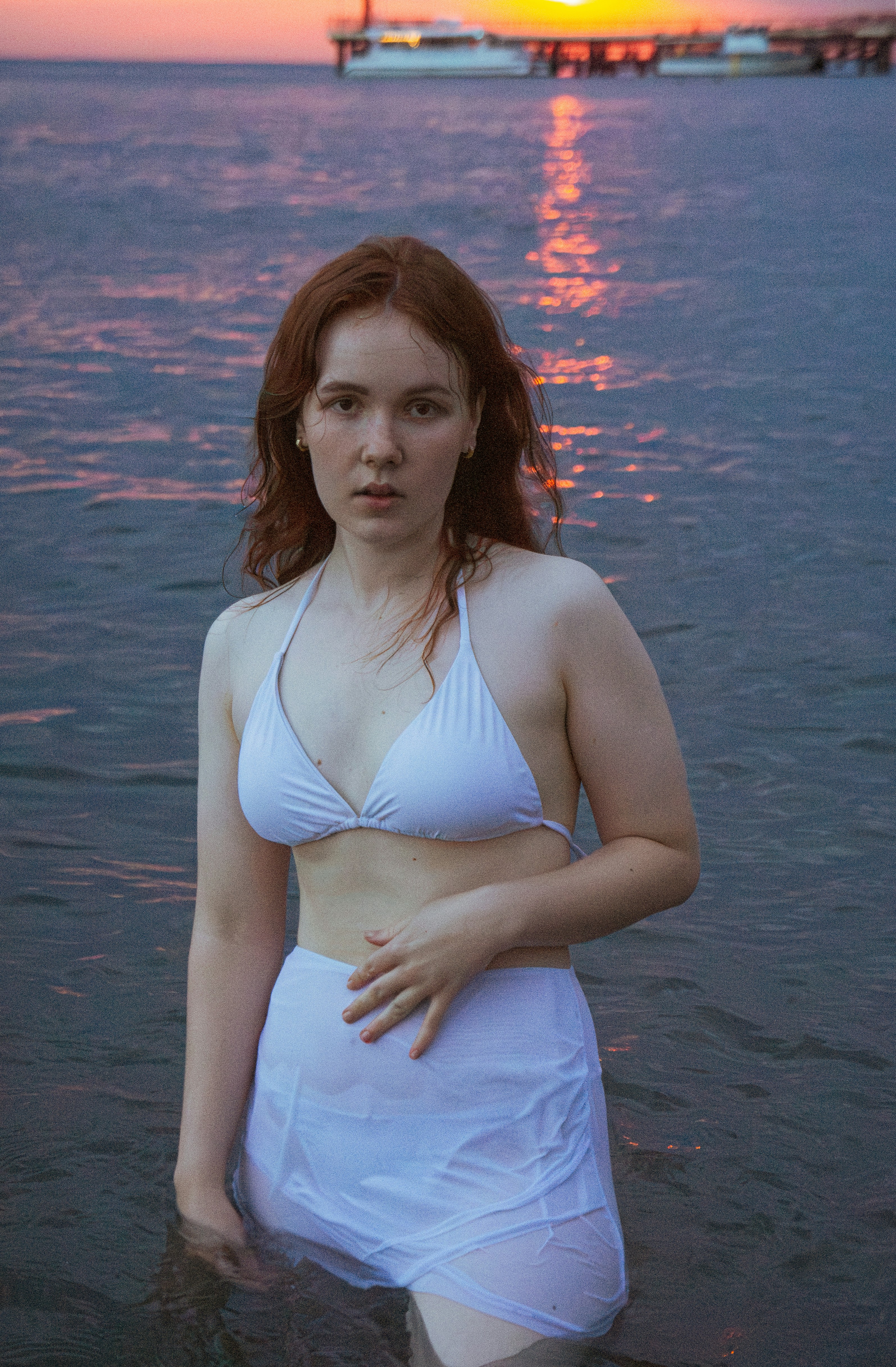 Sunset Reverie: The Soft Light of a Beach Portrait