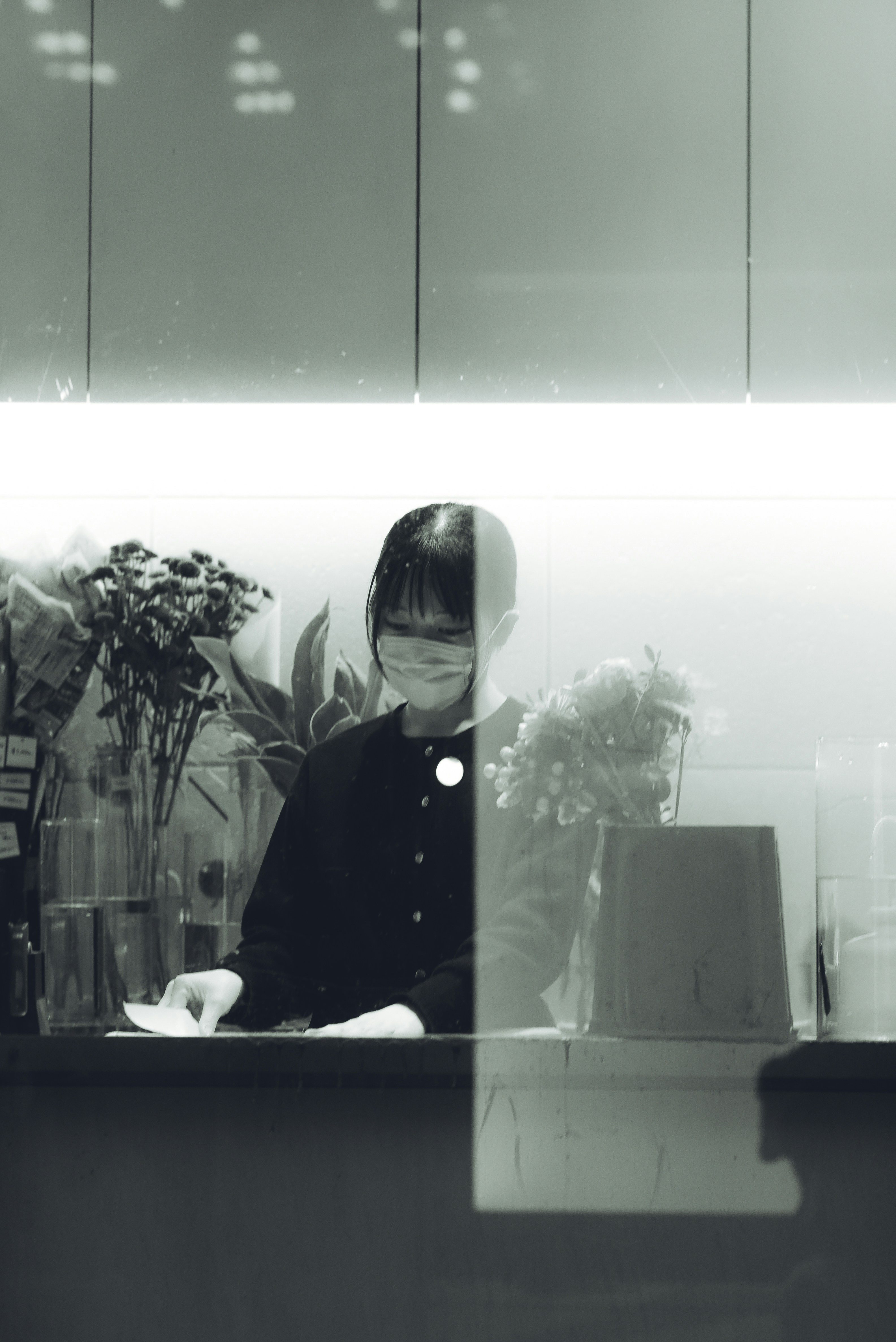 A Serene Moment Behind the Glass