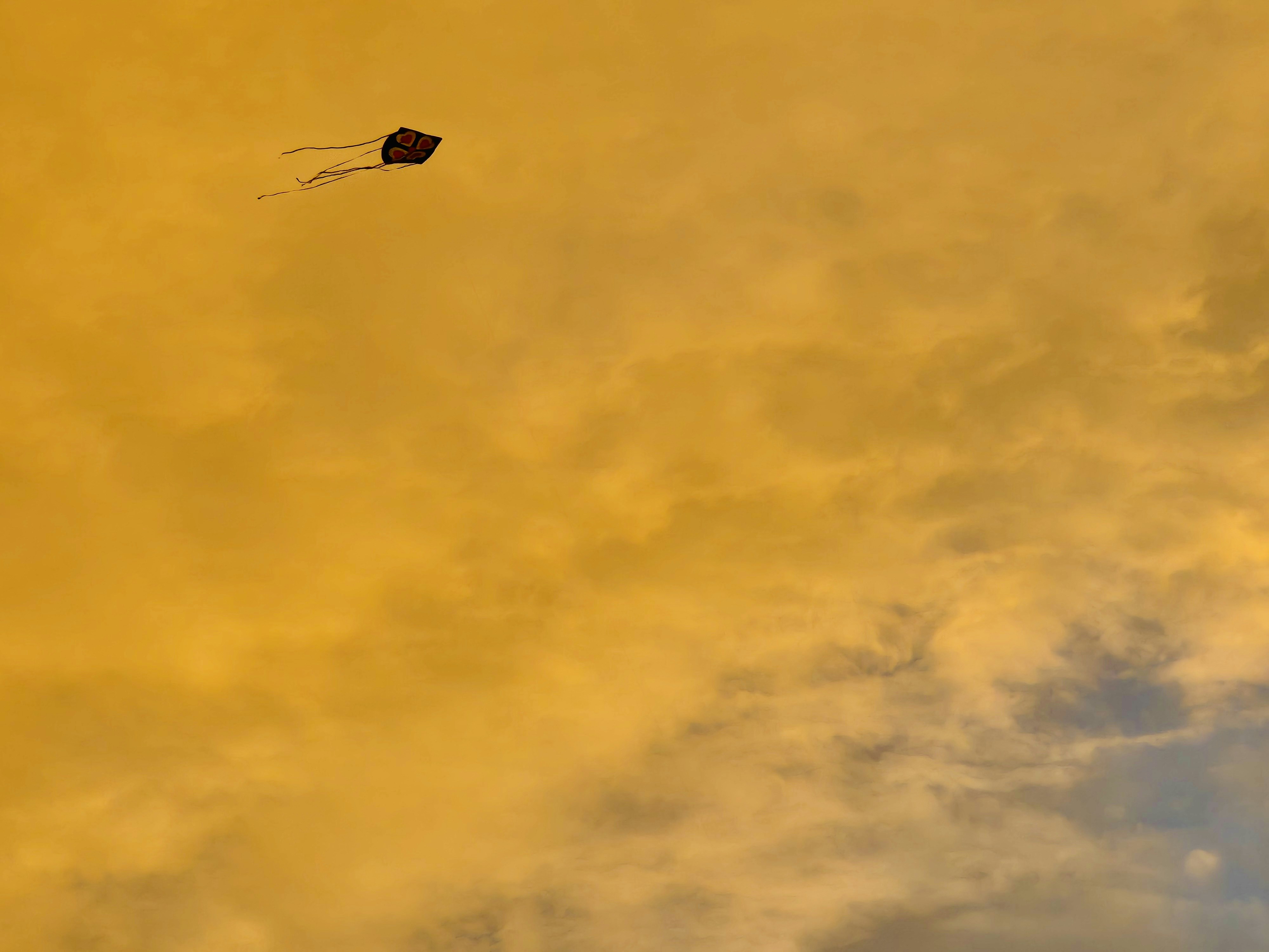 Tiny Kite, Vast Sky: A Speck of Color Against a Sunlit Canvas